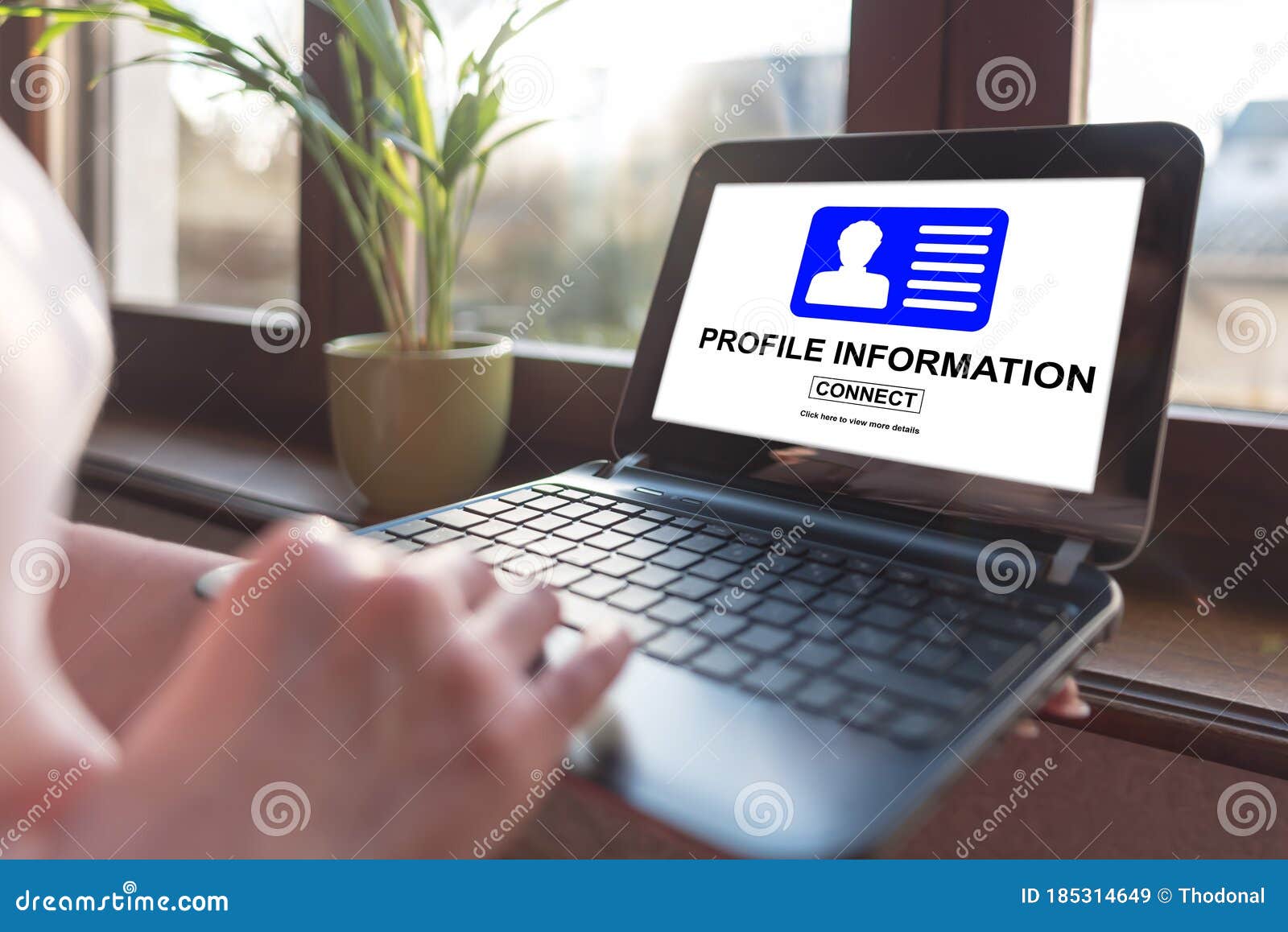 Profile Information Concept on a Laptop Screen Stock Image - Image of ...