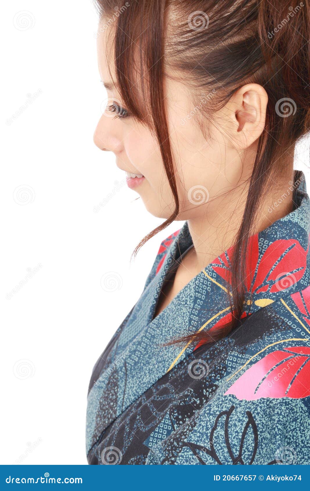 Profile of a Japanese Woman Stock Image - Image of background, girl ...