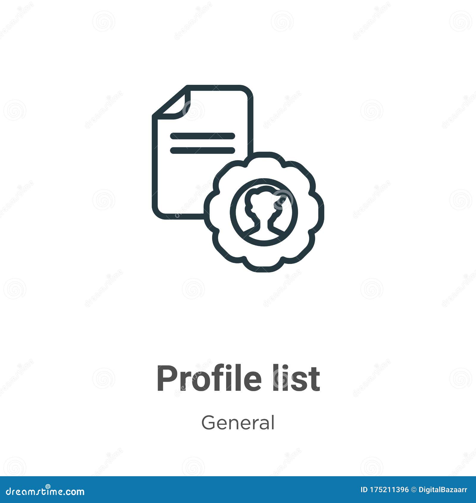 Profile List Outline Vector Icon. Thin Line Black Profile List Icon ...