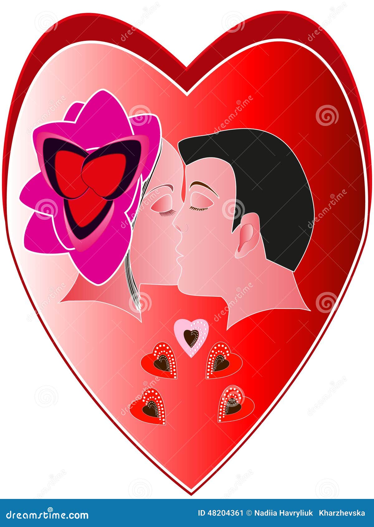 Profile lovers heart stock vector. Illustration of spouse - 48204361