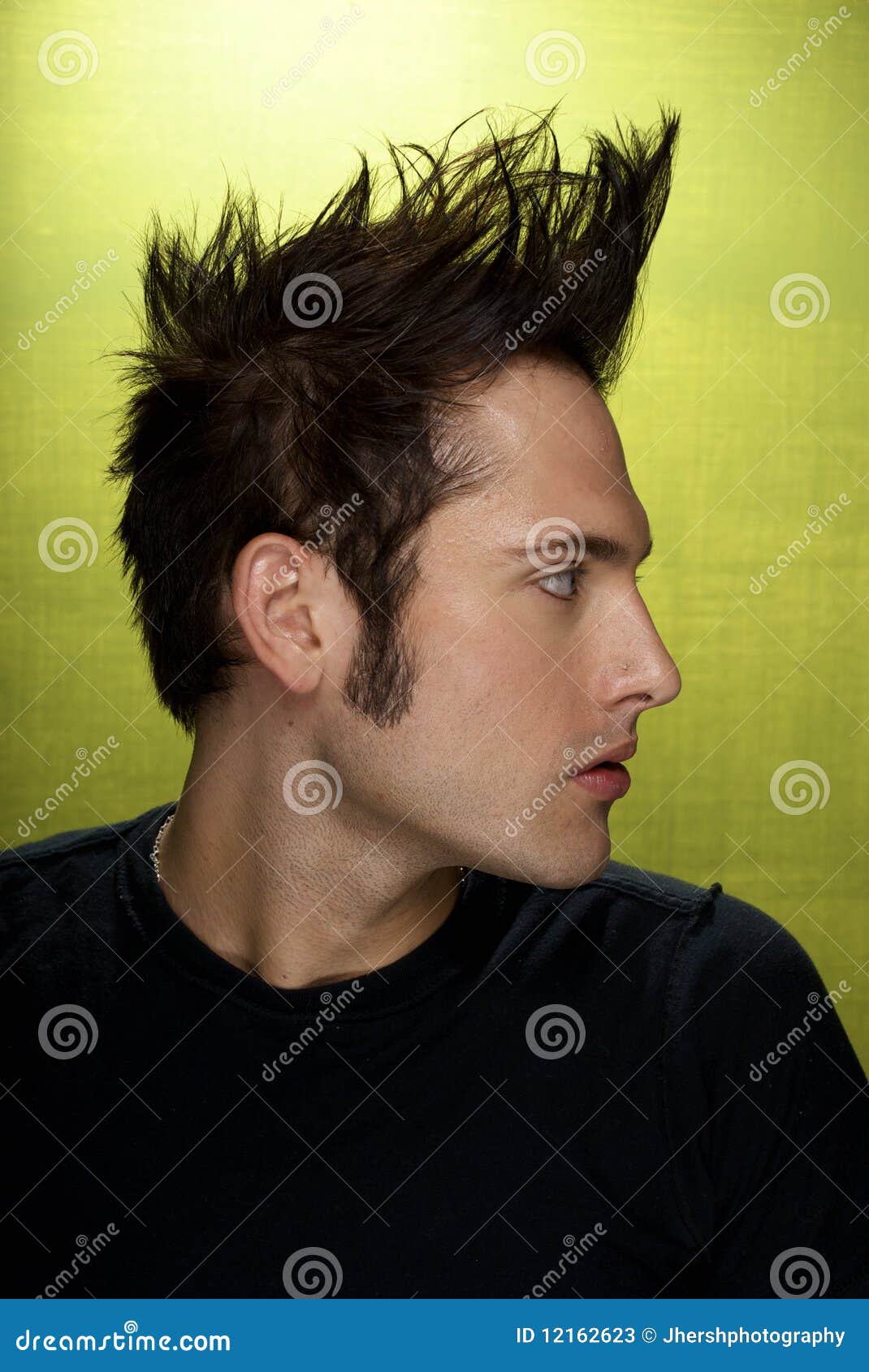 Profile of Man with Mohawk stock image. Image of profile - 12162623