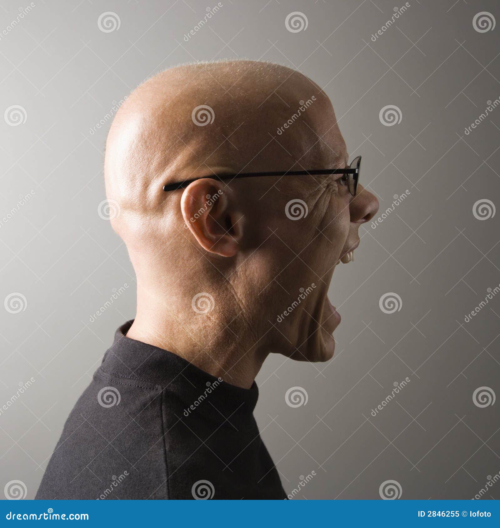 Profile of man screaming. stock image. Image of portrait - 2846255