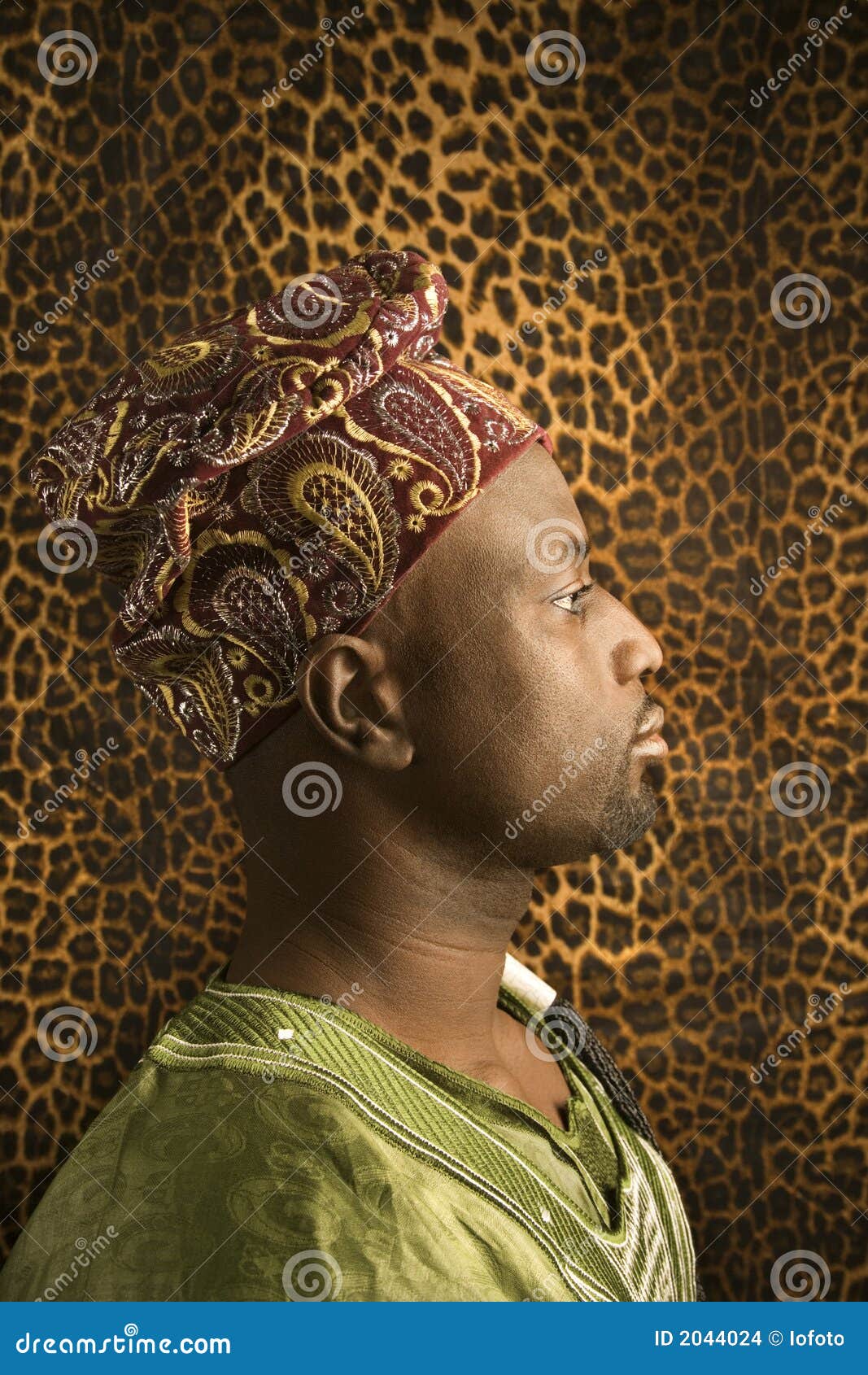 Profile of Man Wearing Traditional African Clothing. Stock Photo ...