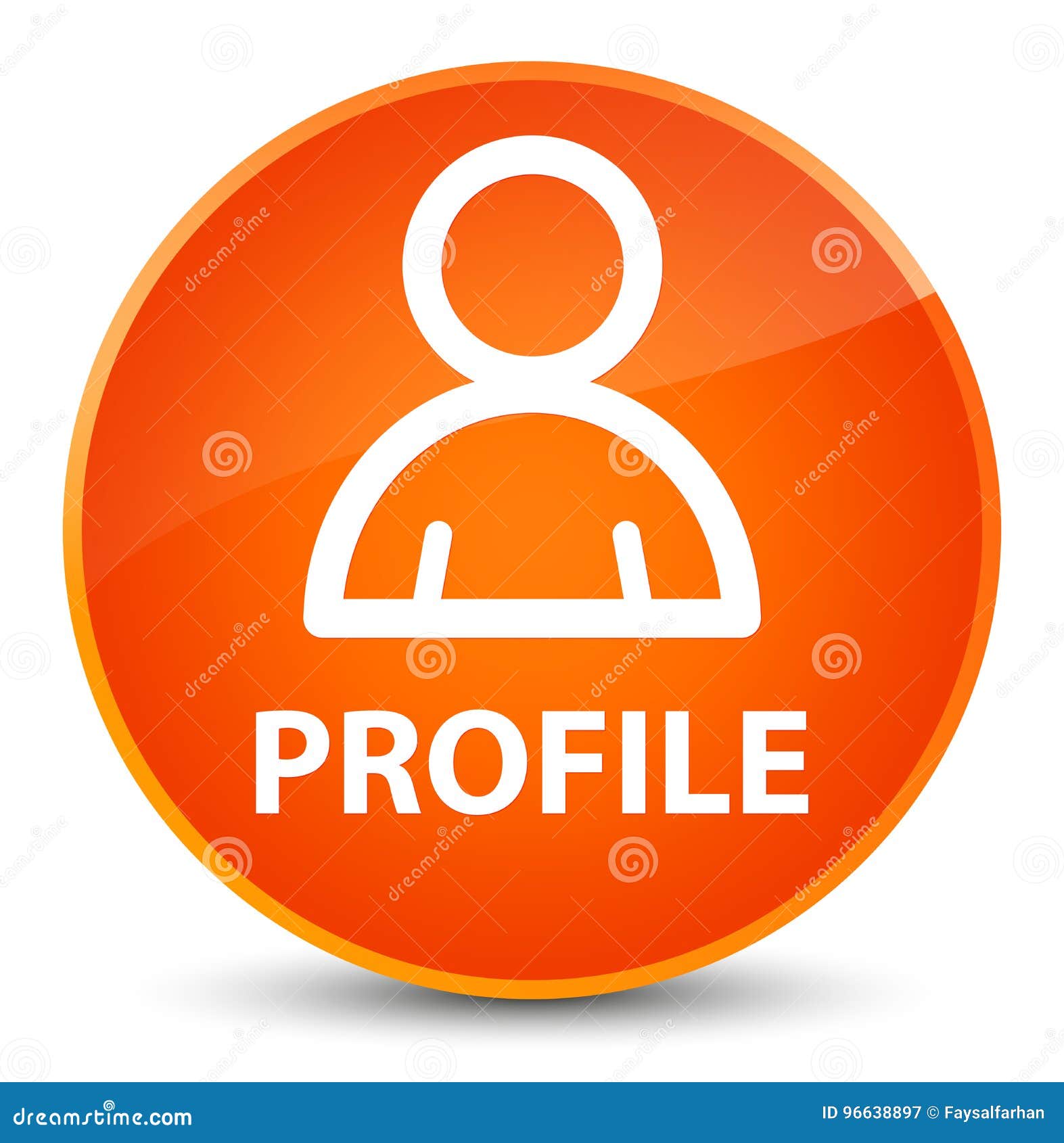 Profile (member Icon) Elegant Orange Round Button Stock Illustration ...