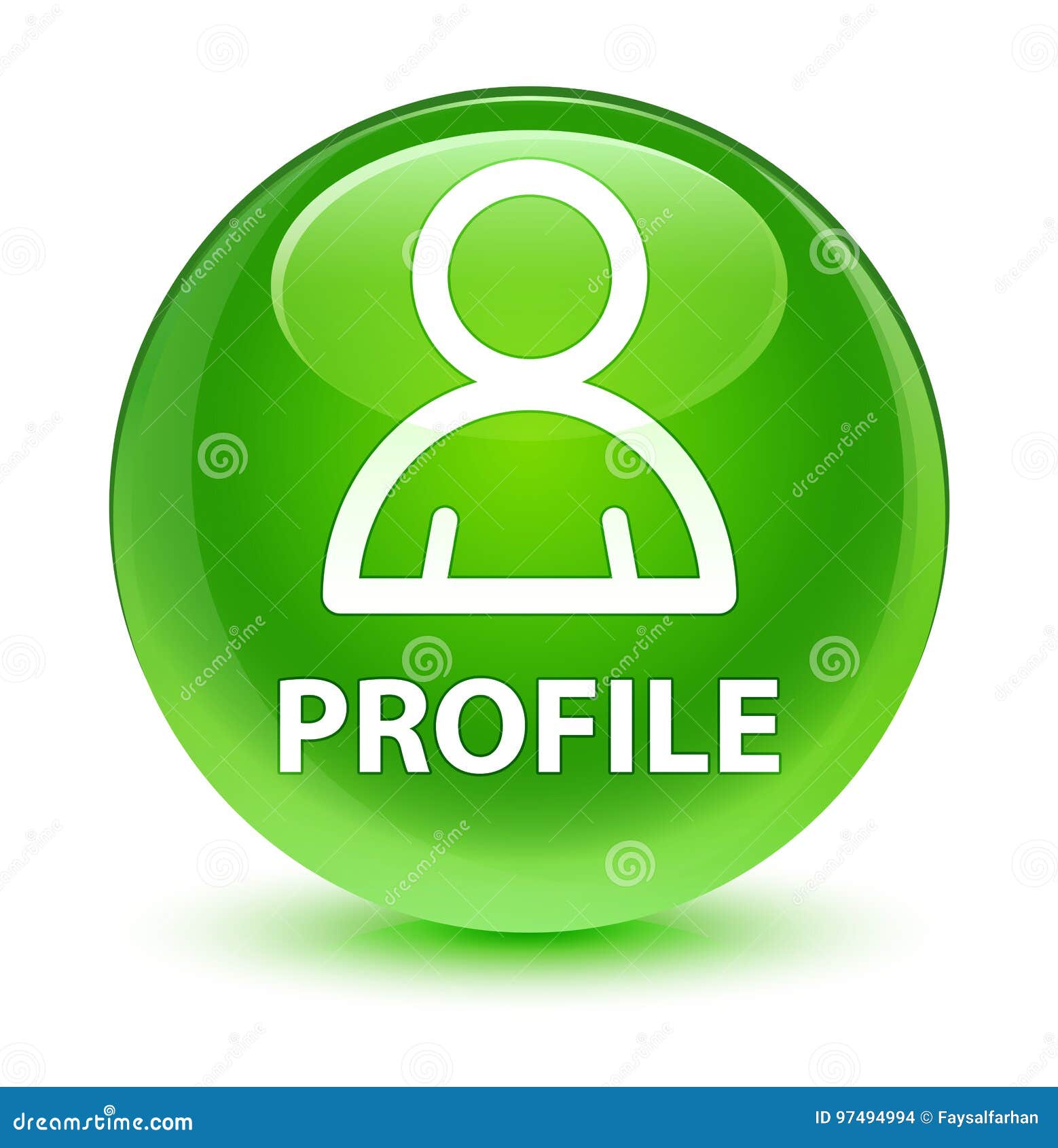 Profile (member Icon) Glassy Green Round Button Stock Illustration ...
