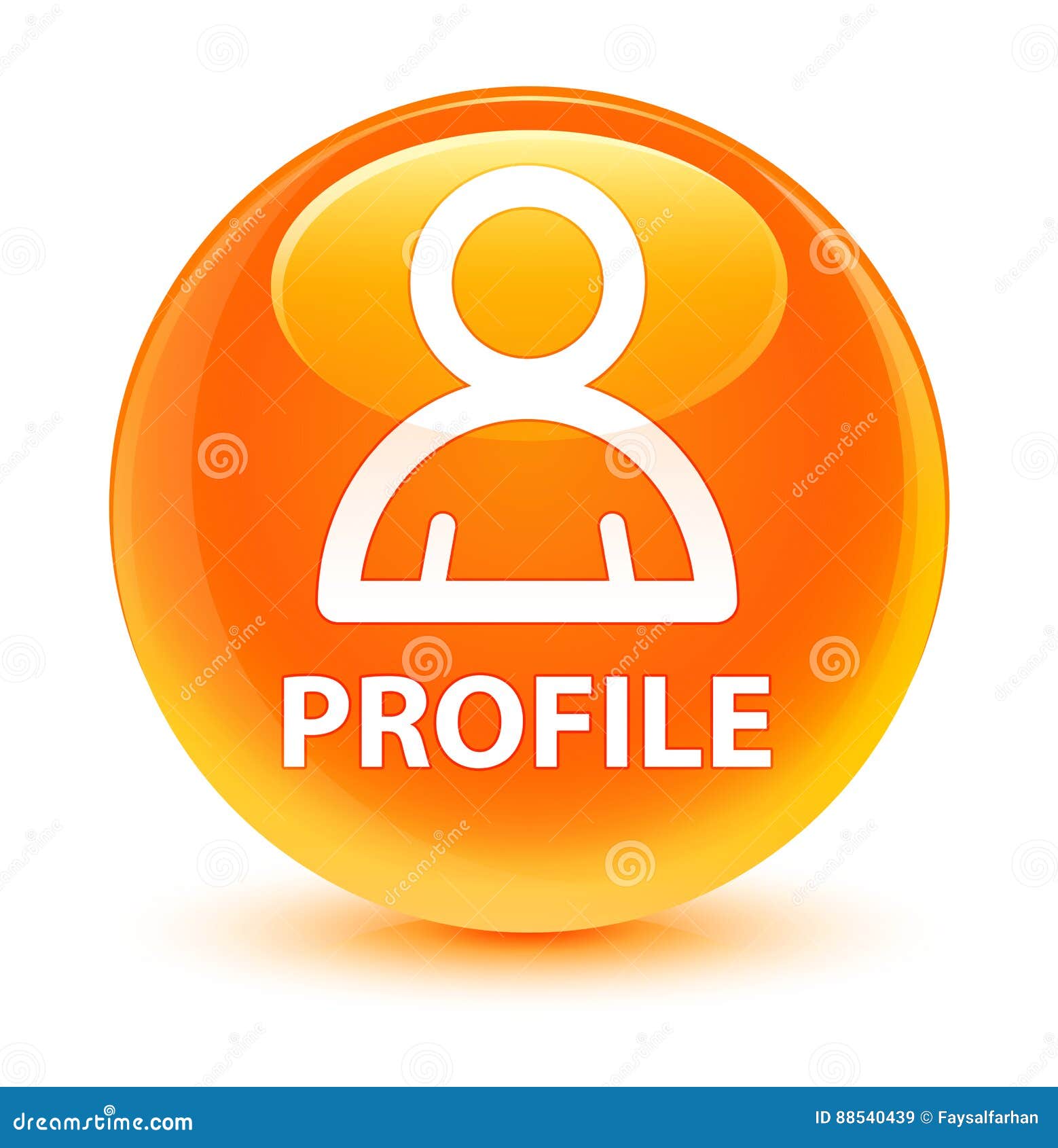 Profile (member Icon) Glassy Orange Round Button Stock Illustration ...