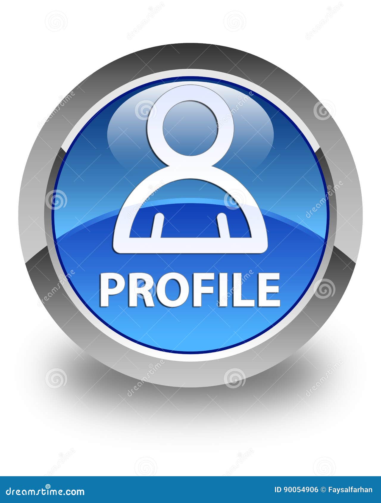Profile (member Icon) Glossy Blue Round Button Stock Illustration ...