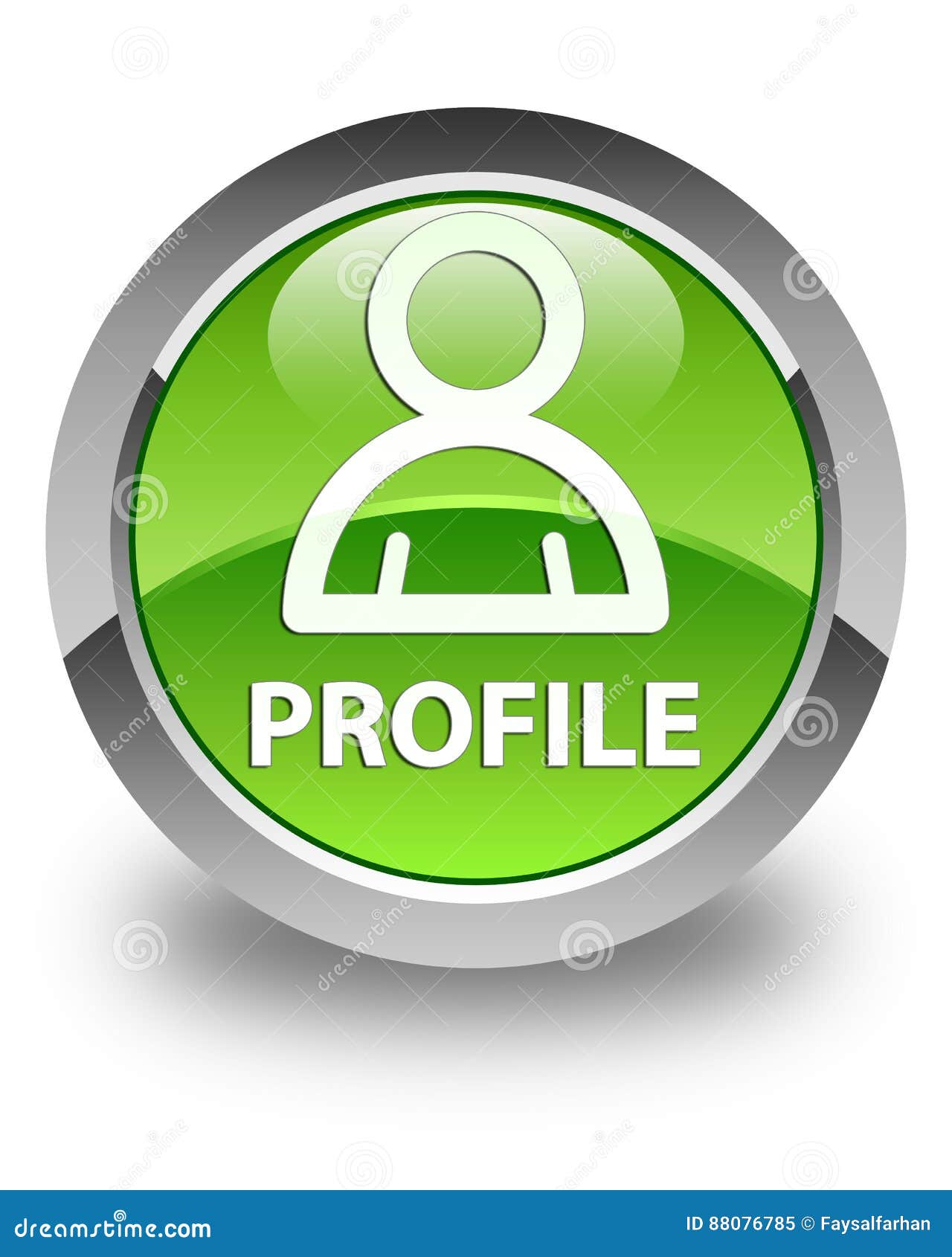 Profile (member Icon) Glossy Green Round Button Stock Illustration ...