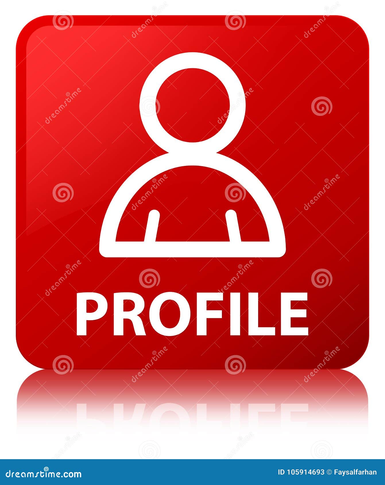 Profile (member Icon) Red Square Button Stock Illustration ...