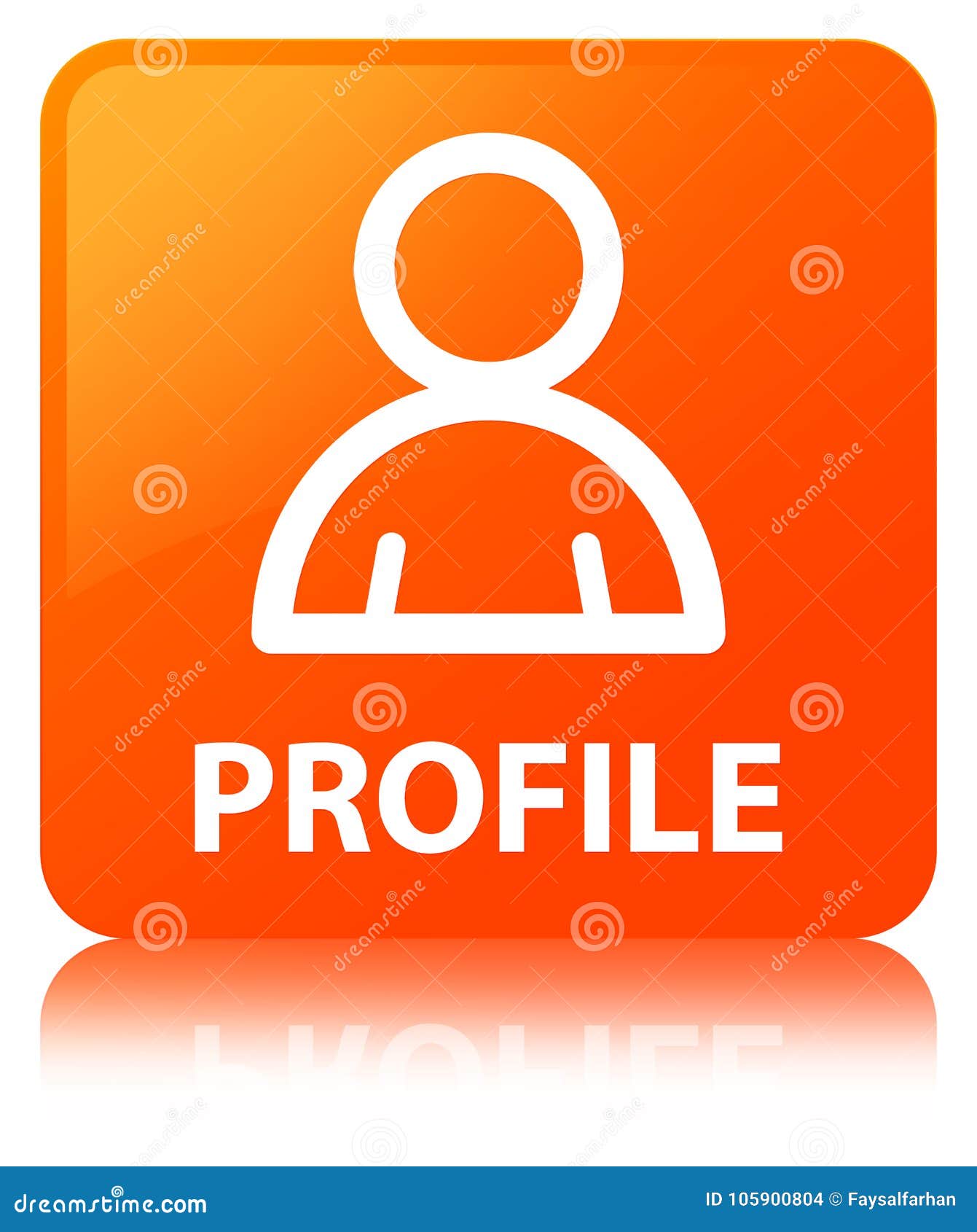 Profile (member Icon) Orange Square Button Stock Illustration ...