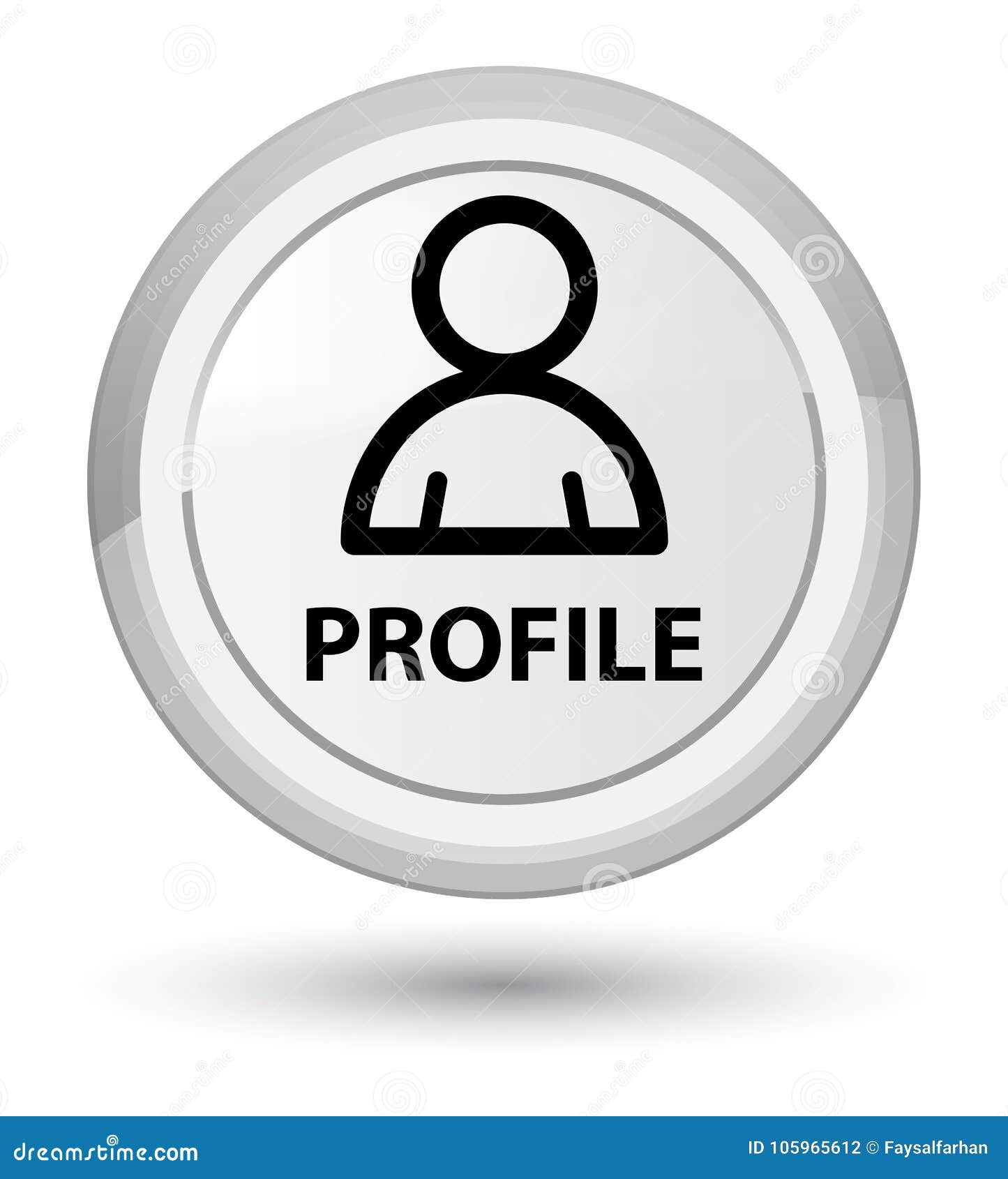 Profile (member Icon) Prime White Round Button Stock Illustration ...