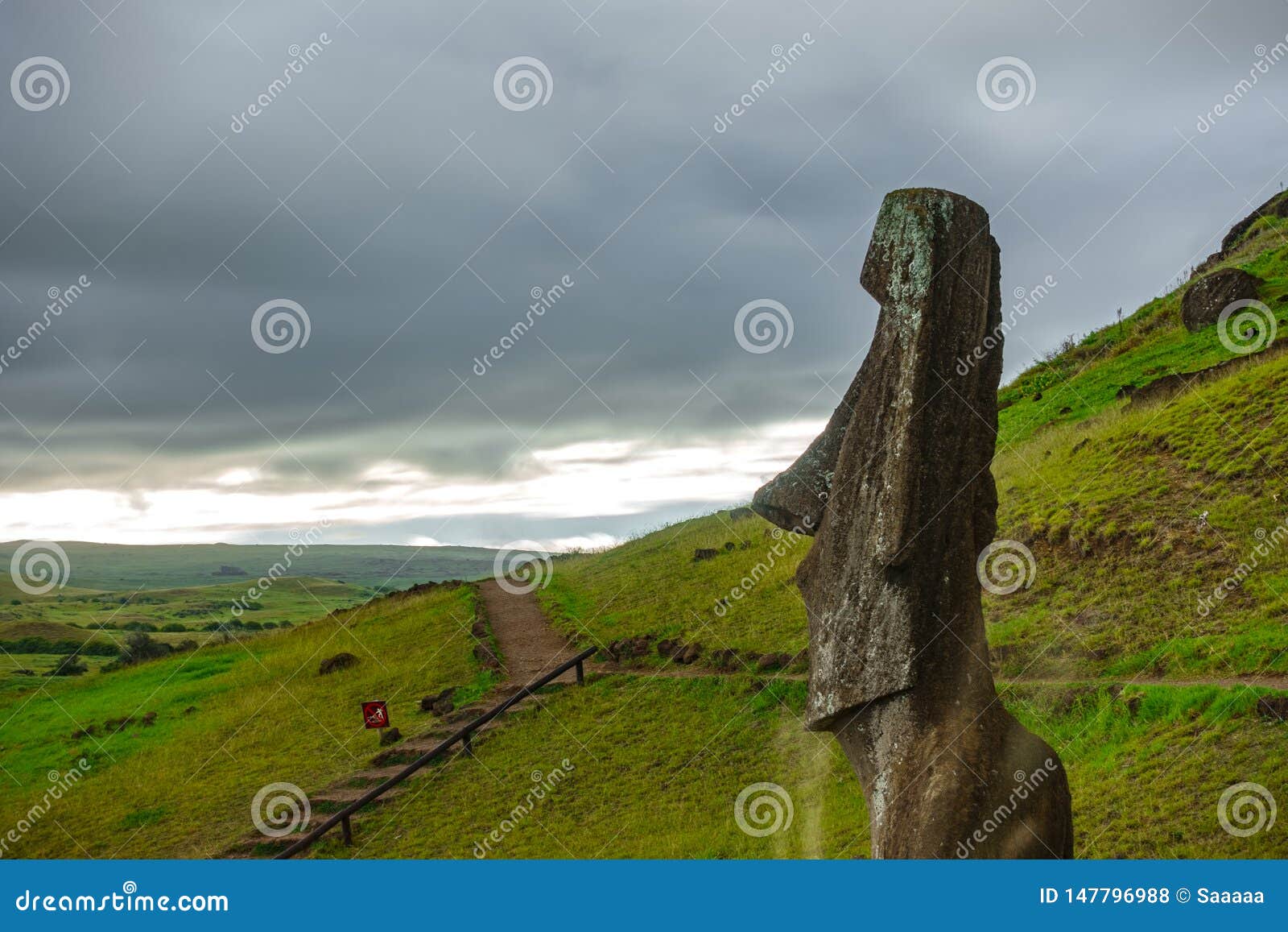 Profile of Moai in Quarry, Rapa Nui Stock Photo - Image of seriousness ...