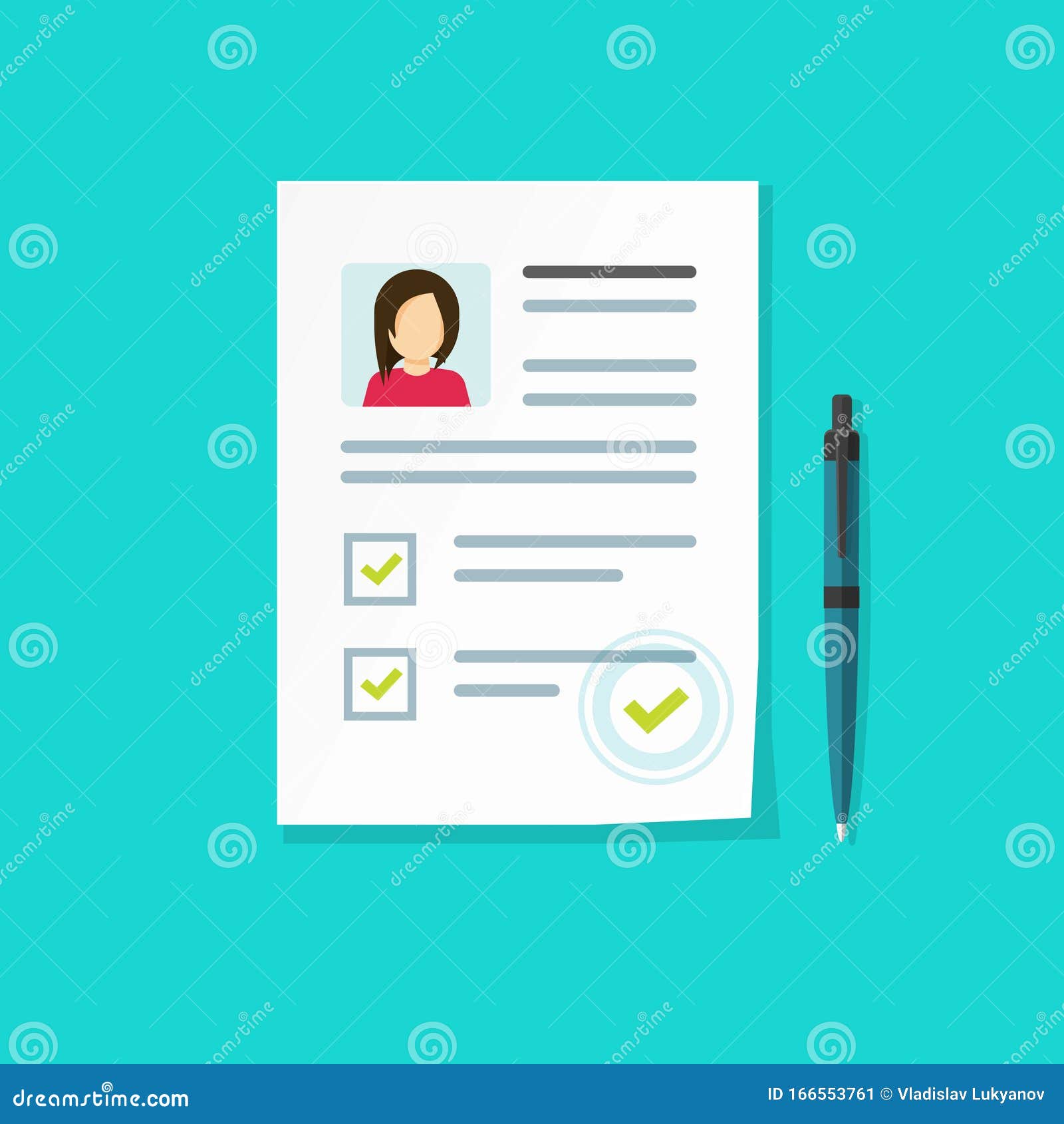 Profile Paper Document with Personal Data As Employee Hire Interview Cv ...