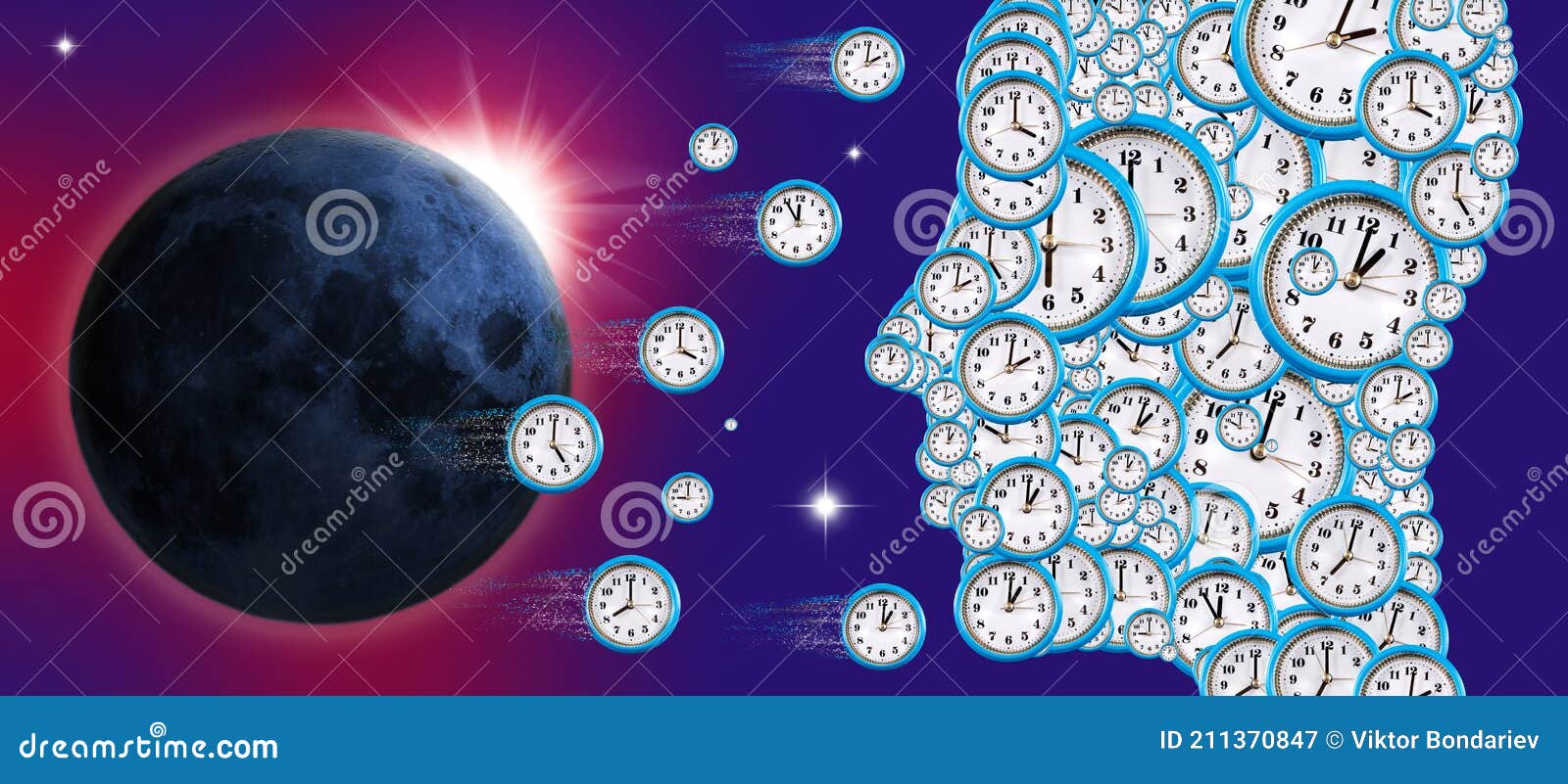 A Profile of a Person Consisting of Many Watch Dials As a Symbol of the ...