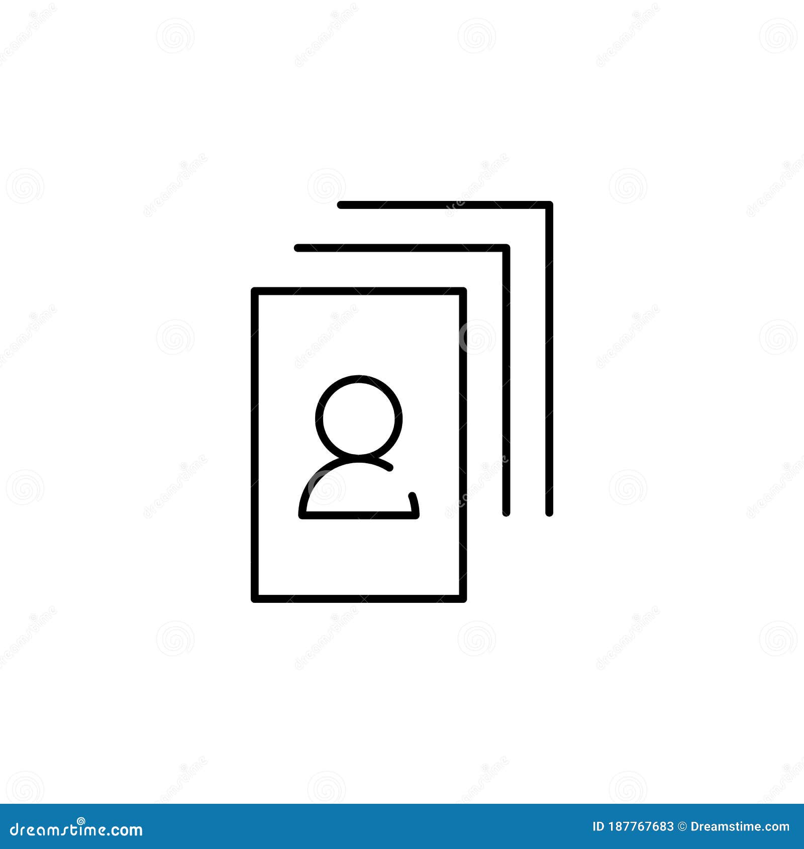 Person Identity Card Line Icon. Badge For Pass And Checkout Symbol ...