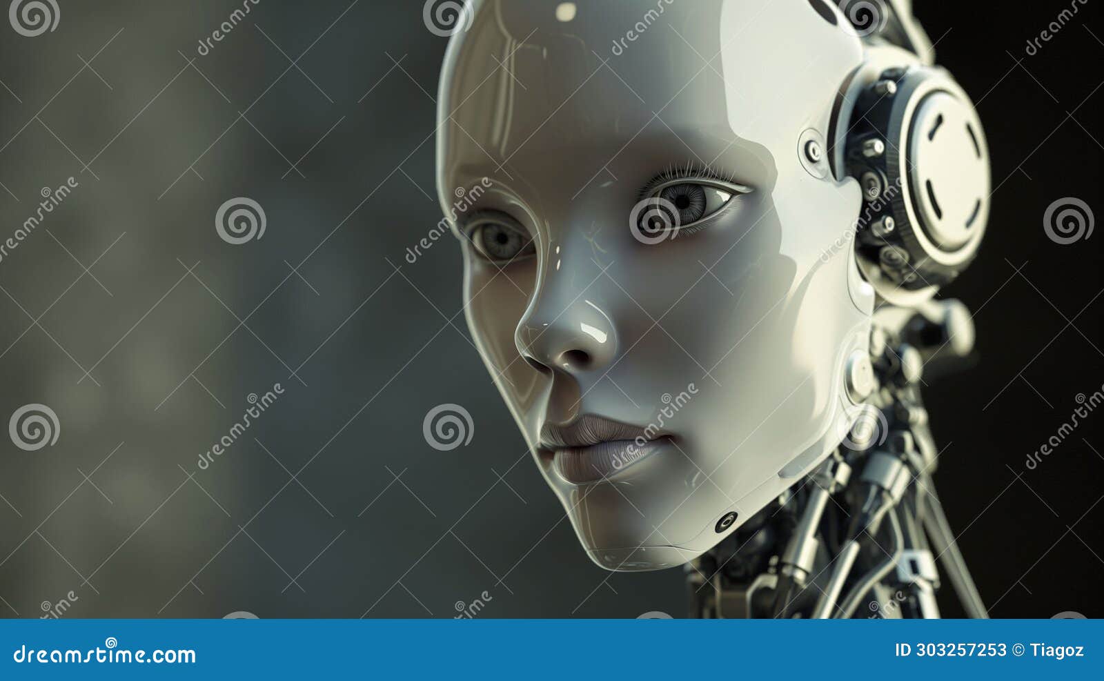 Profile Photo of a Robot with Artificial Intelligence. AI Generated ...