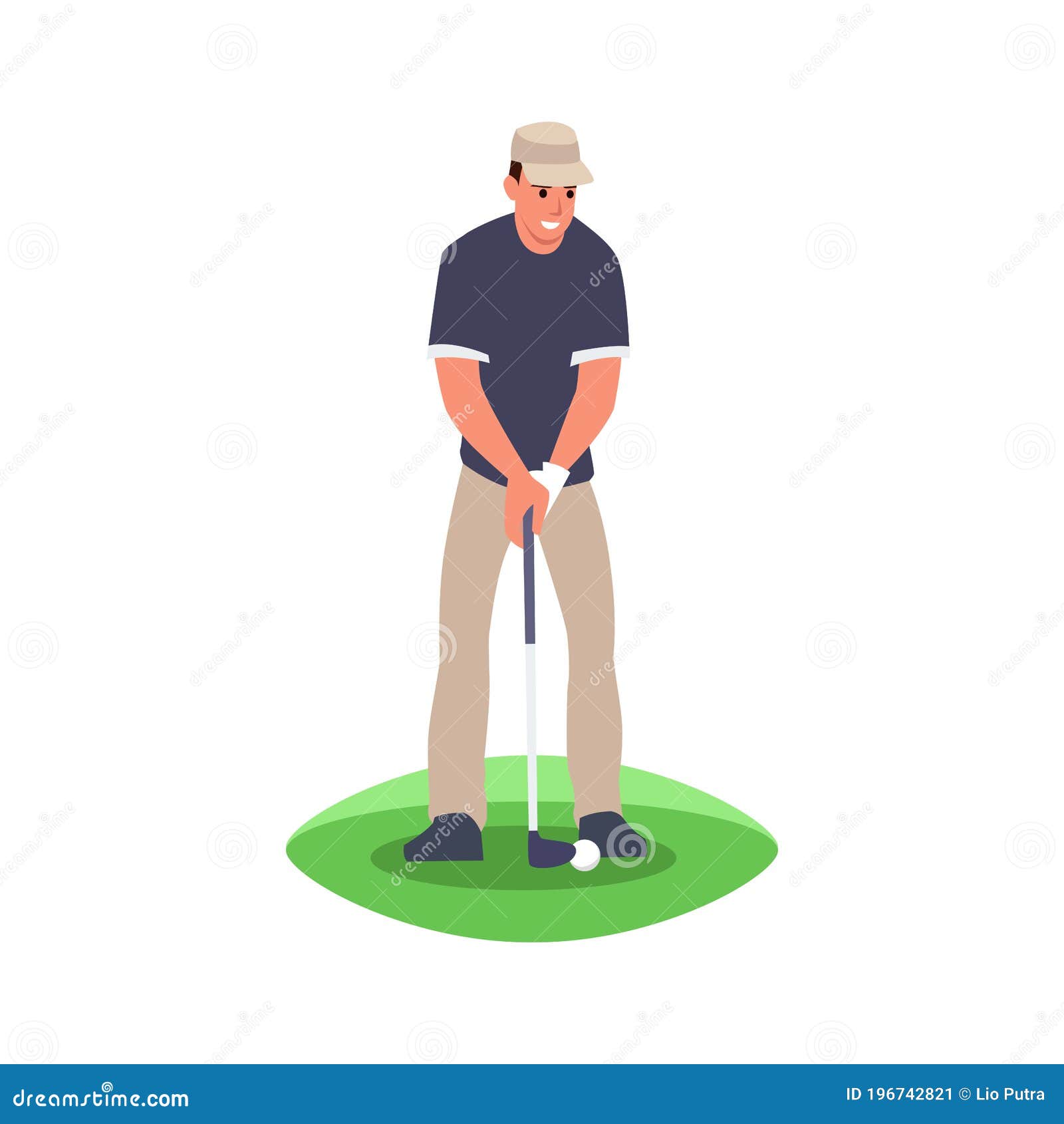 Man Playing Golf Vector Illustration Stock Vector - Illustration of ...