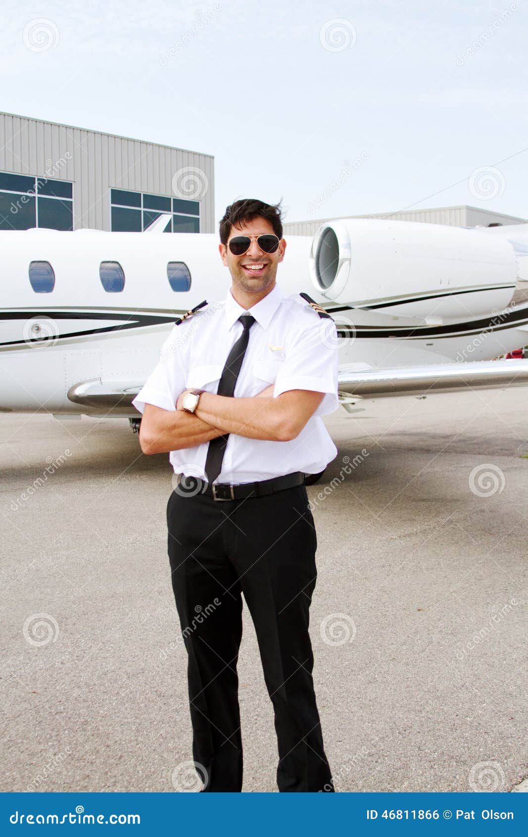 Profile of Pilot with Jet in Background Stock Photo - Image of travel ...