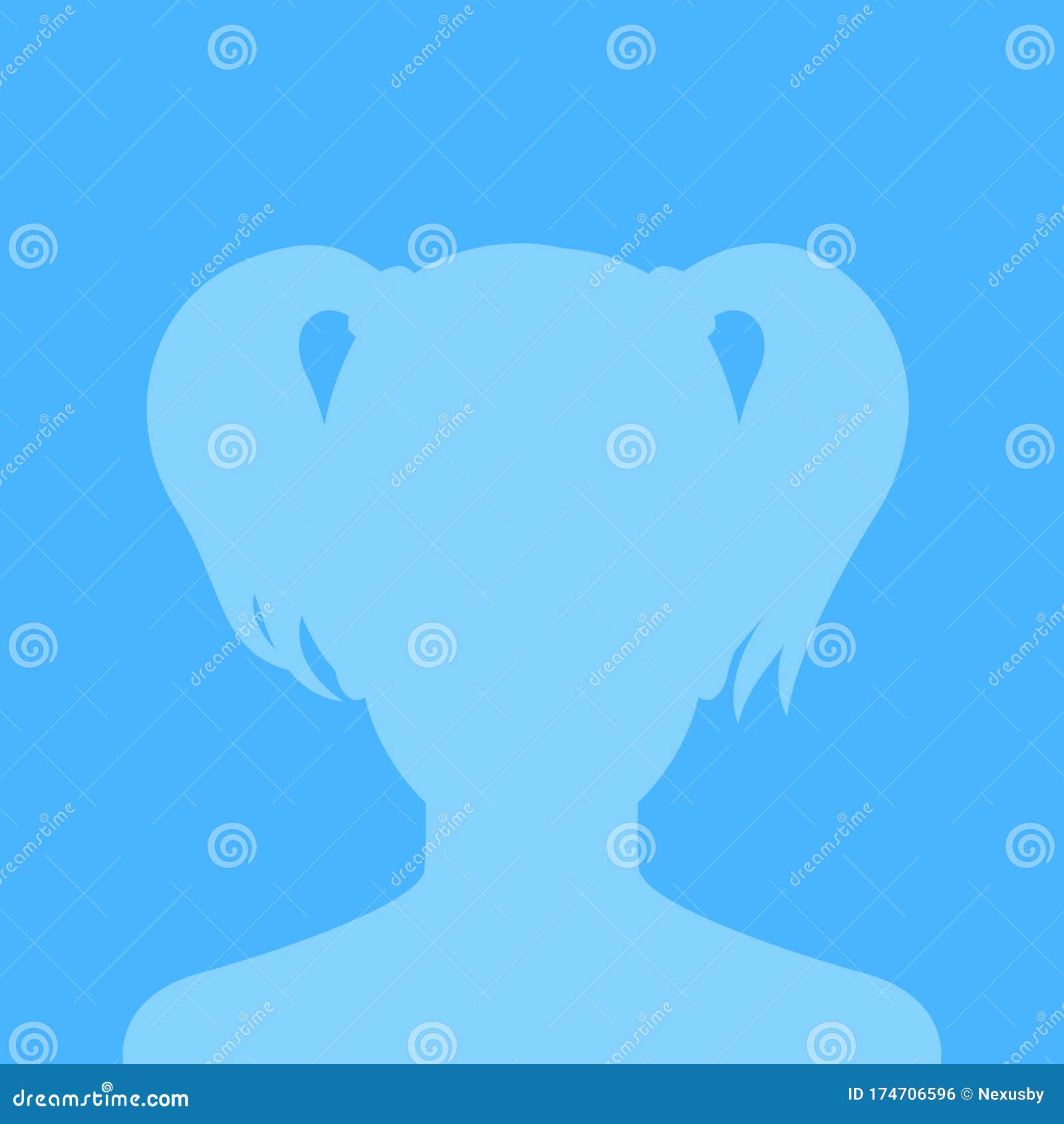 Profile Placeholder, Female Avatar in Blue Tones Stock Vector ...