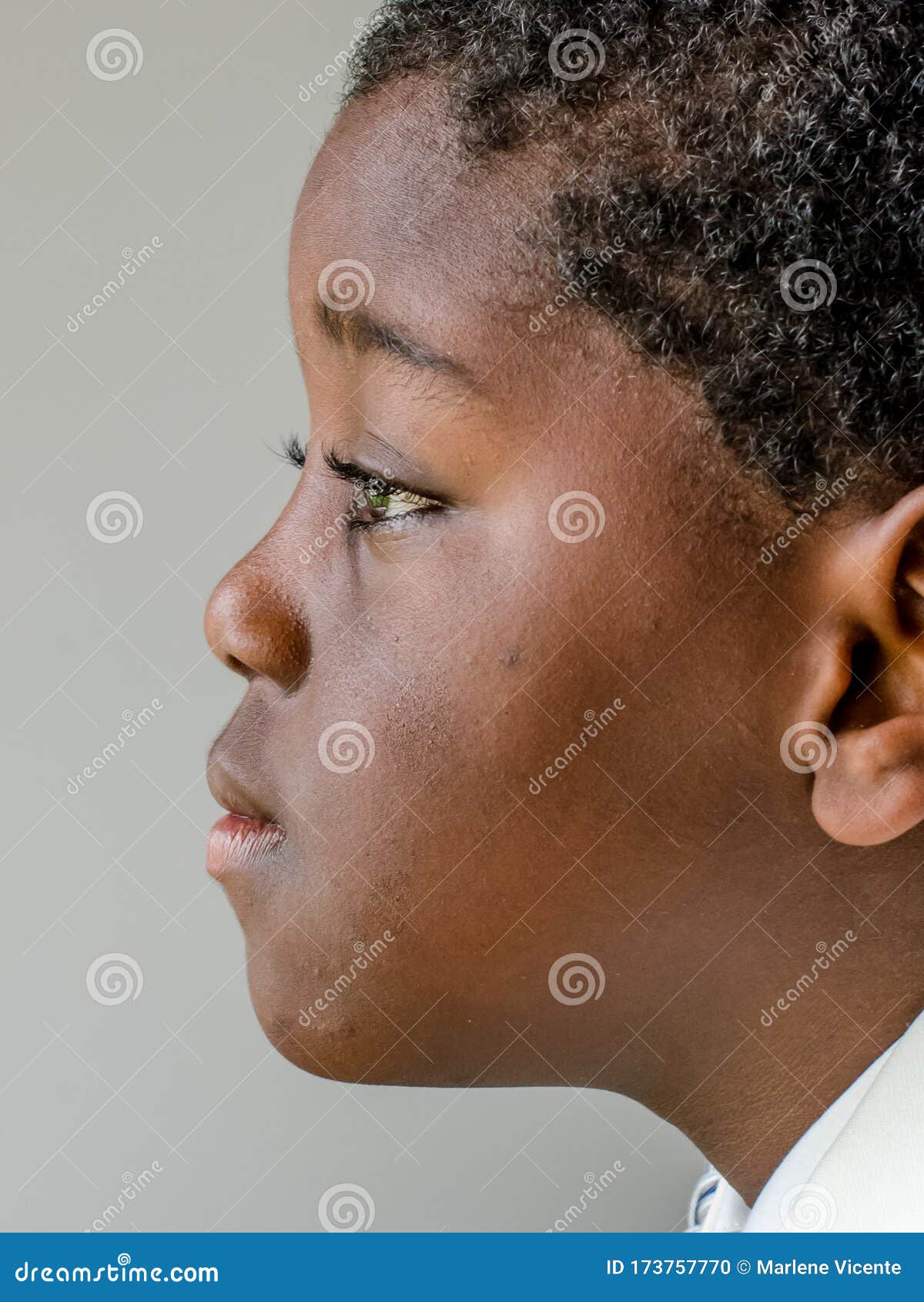 Profile Portrait of Black Child Stock Photo - Image of sailor, face ...