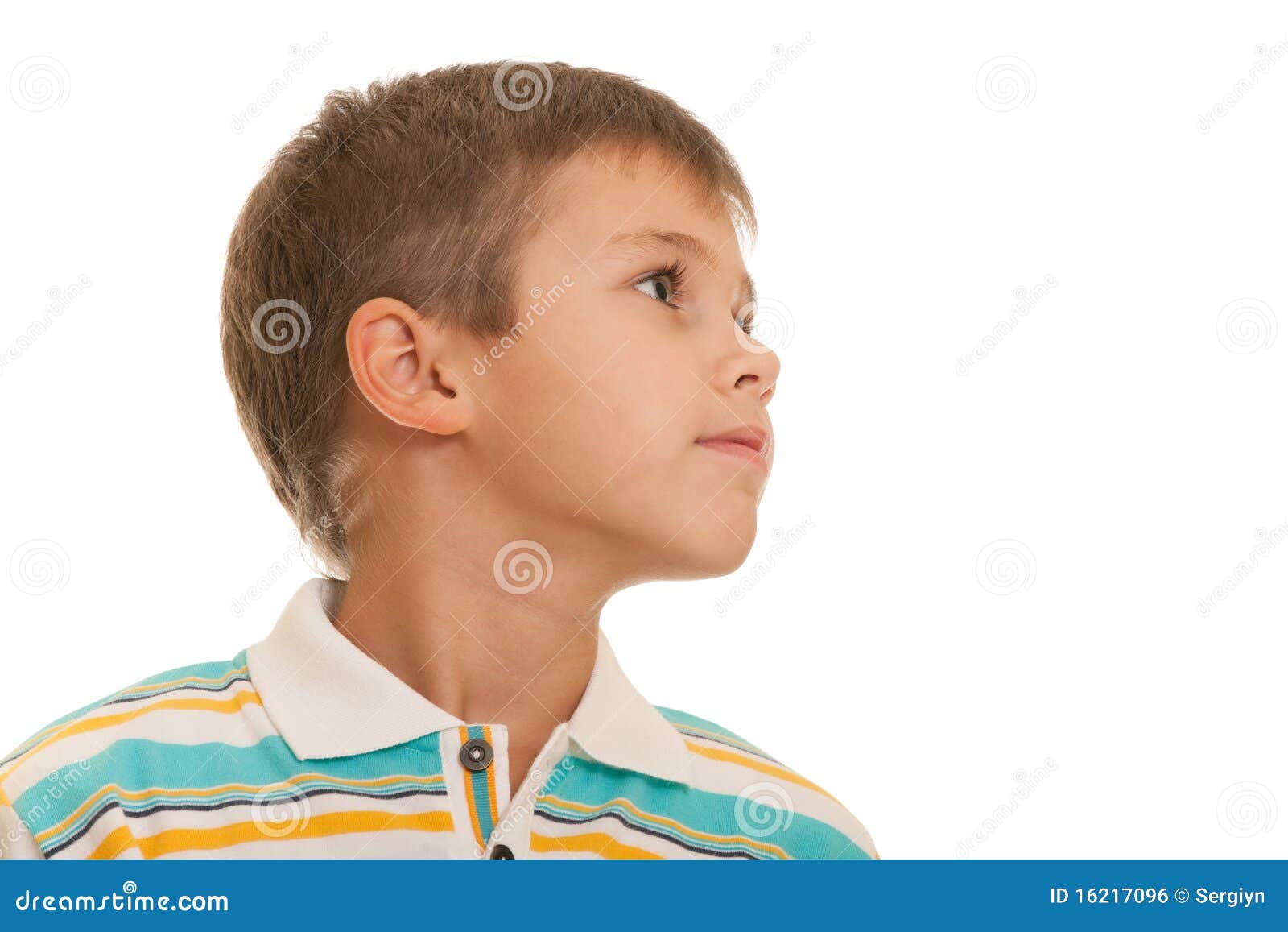 Profile Portrait of a Blond Kid Stock Photo - Image of handsome ...
