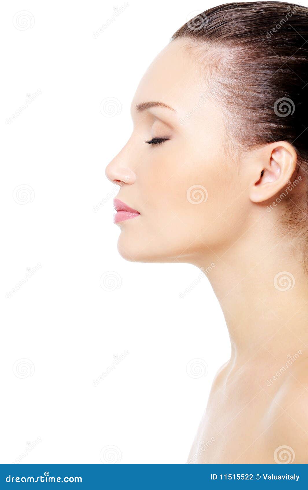 Profile Portrait of Female Face with Clean Skin Stock Photo - Image of ...