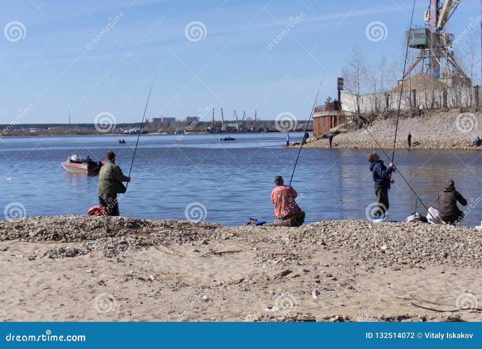 Profile Portrait of Fishermen Waiting for the Fish Editorial ...