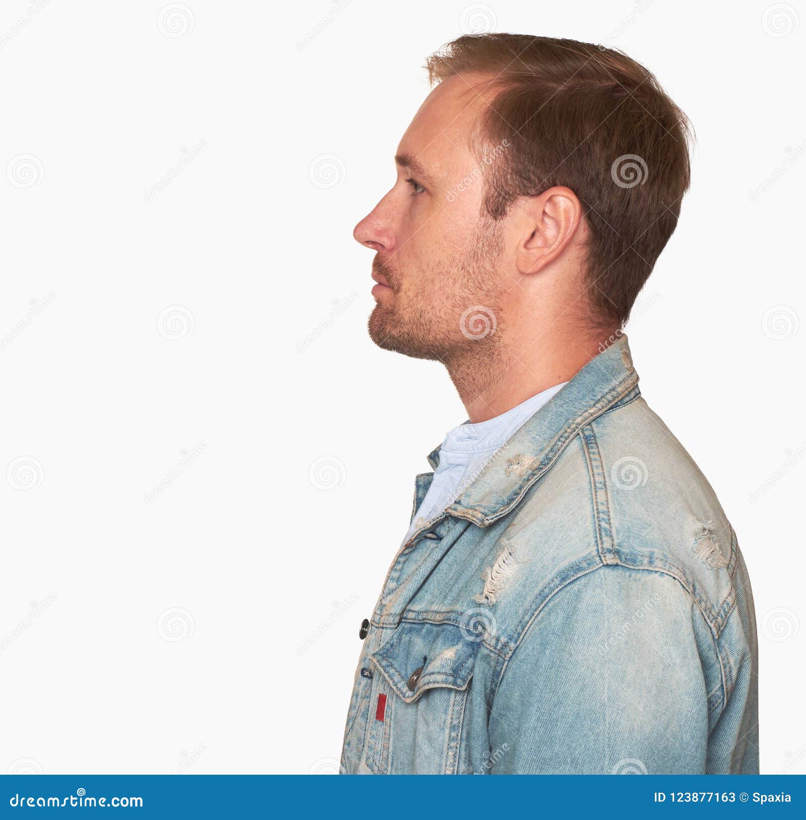 Profile Portrait of a Handsome Young Man Stock Image - Image of jacket ...