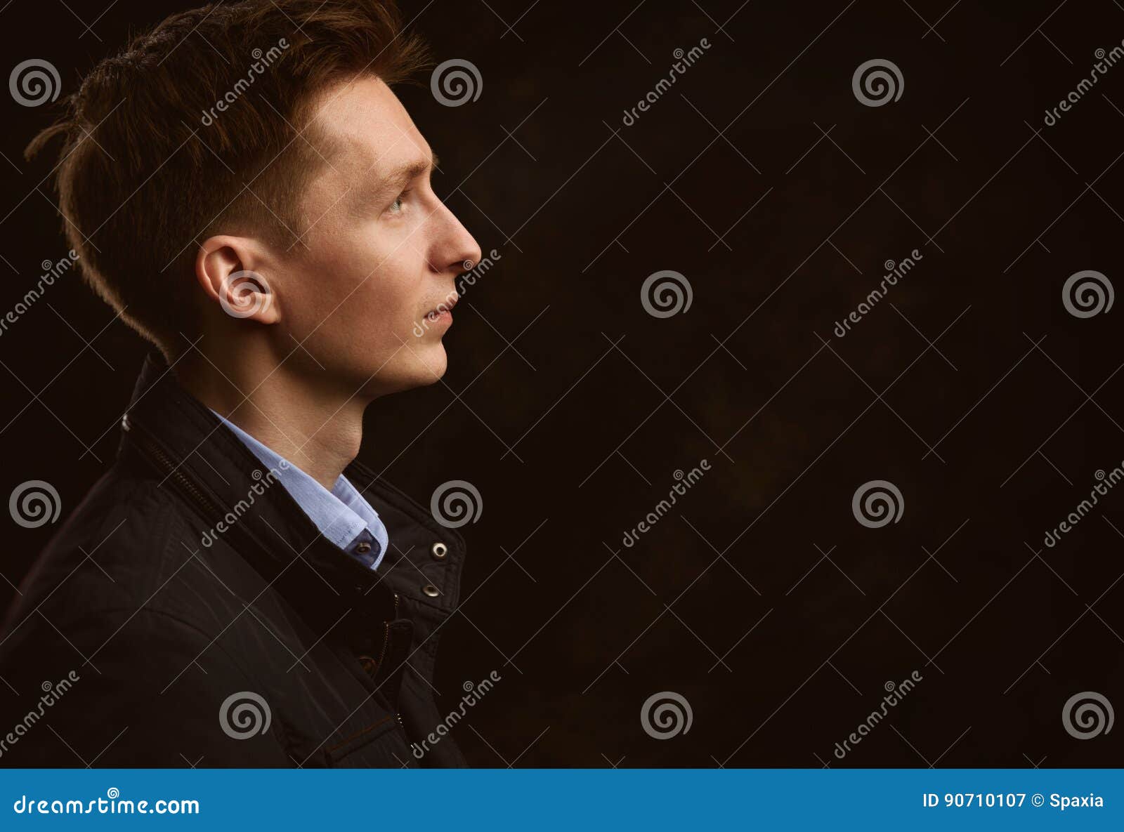 Profile Portrait of a Handsome Young Man Stock Image - Image of shot ...