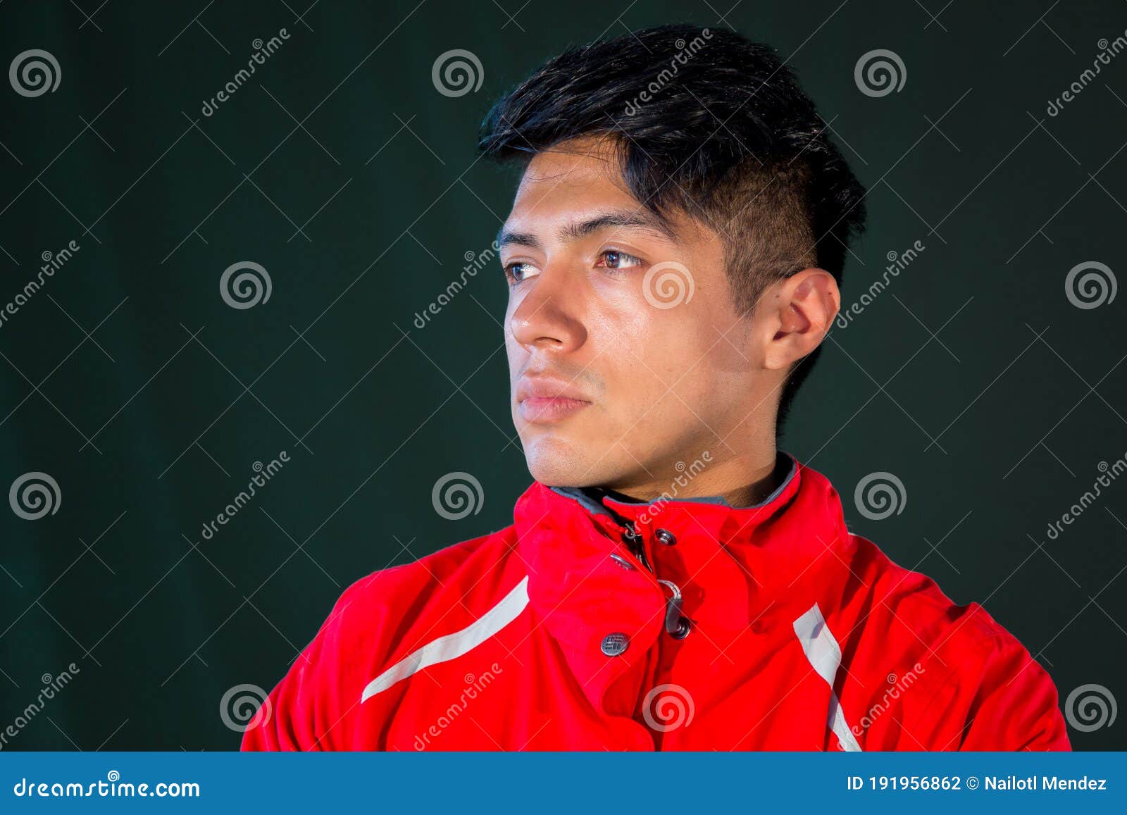Profile ,portrait of Hispanic Man in Sportswear Stock Photo - Image of ...