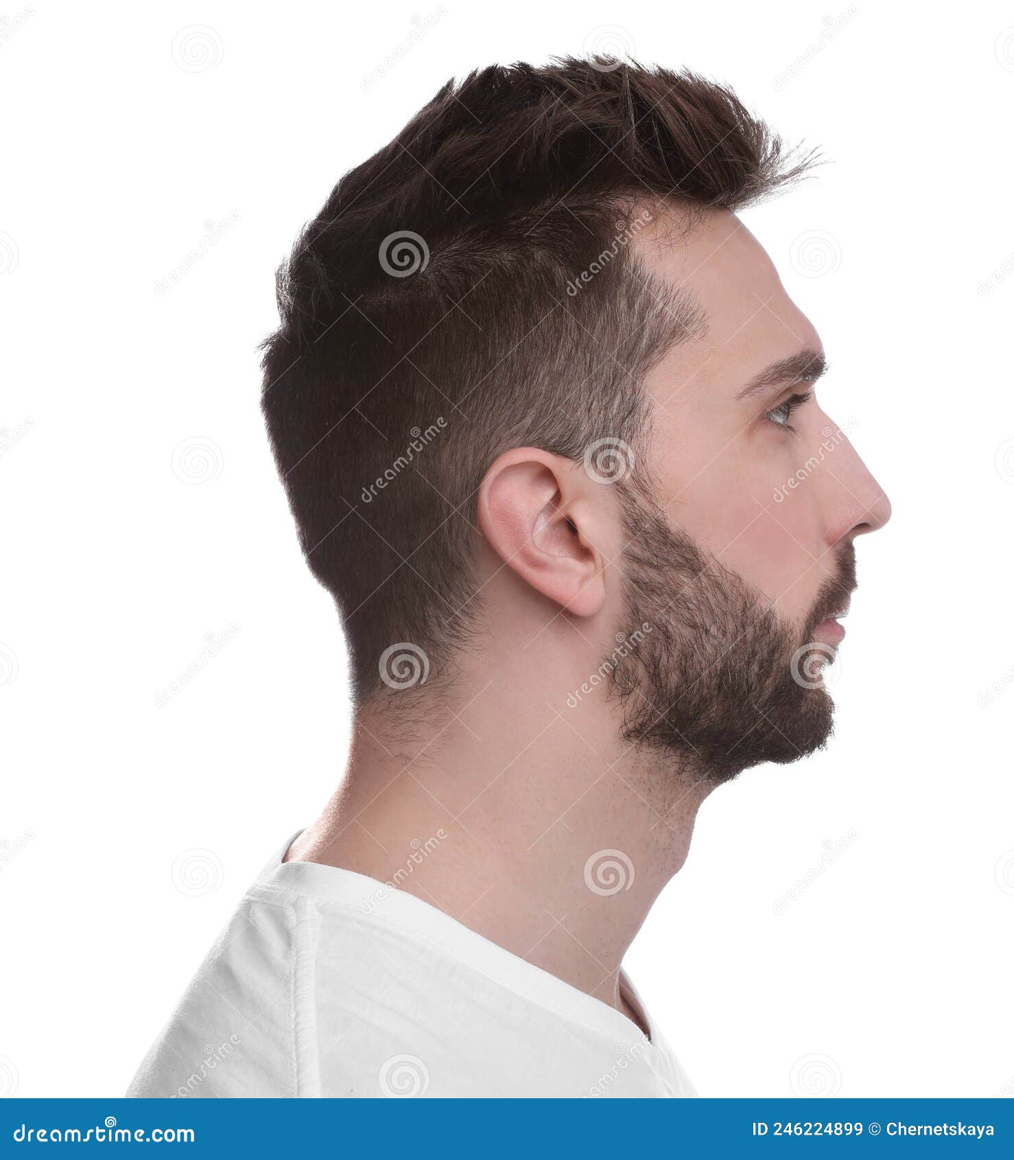 Profile Portrait of Man on White Background Stock Image - Image of ...