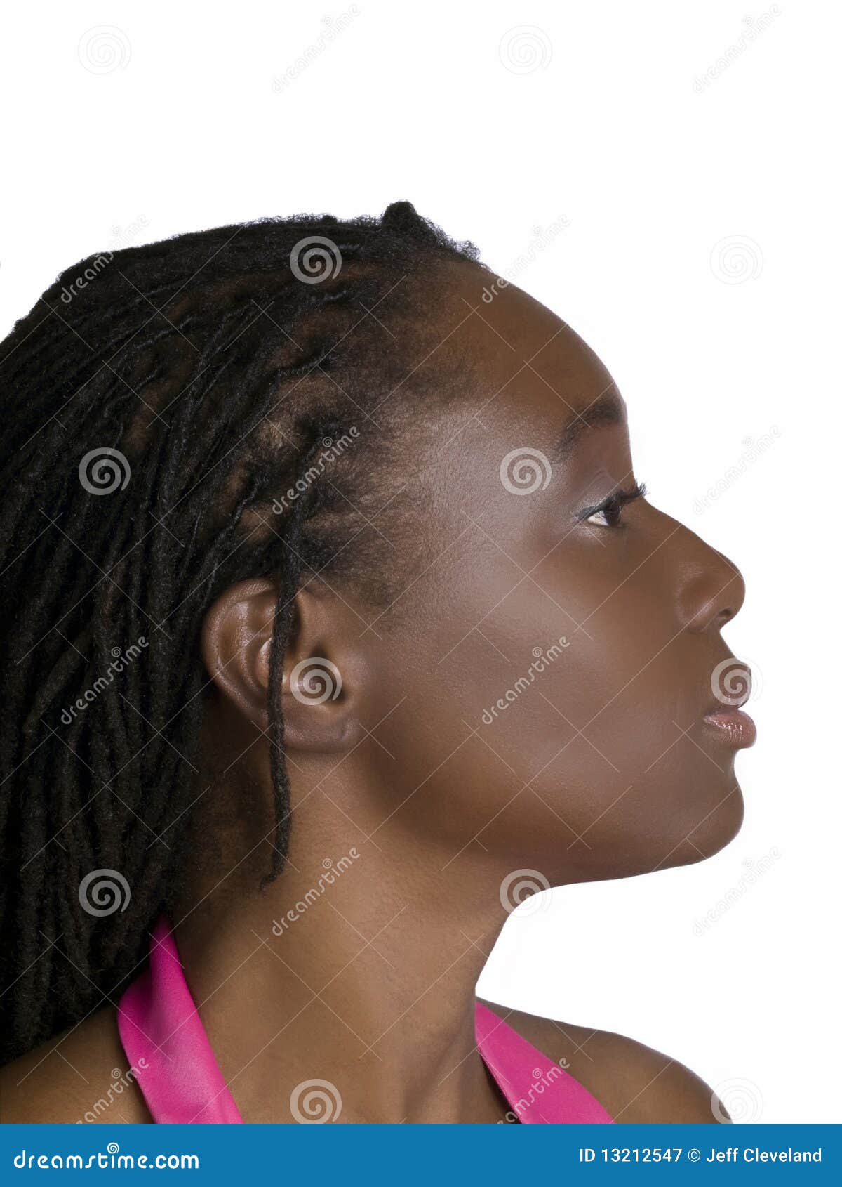 Profile Portrait of Young Attractive Black Woman Stock Image - Image of ...