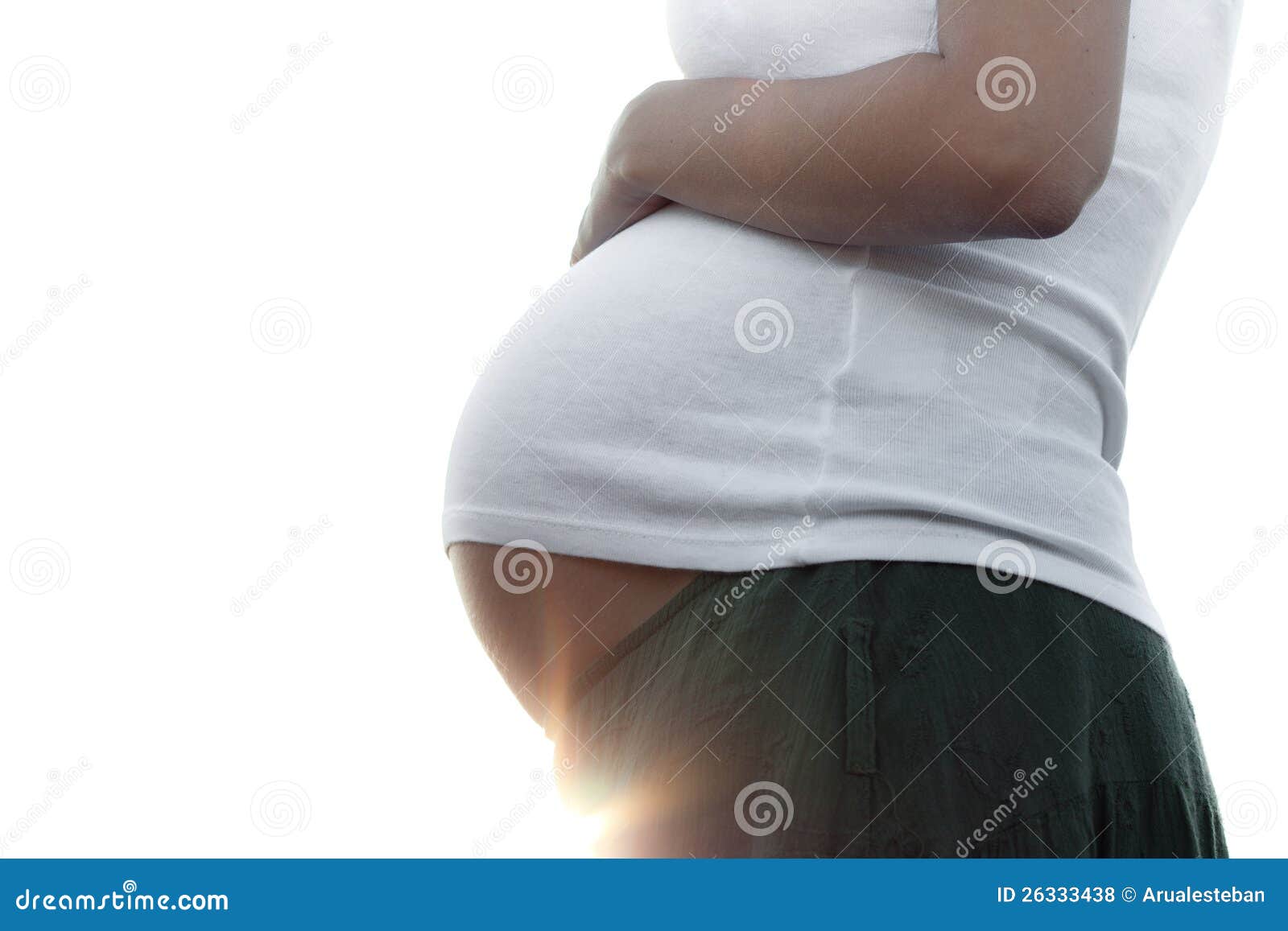 Profile of a Pregnant Belly in Backlight Stock Photo - Image of ...