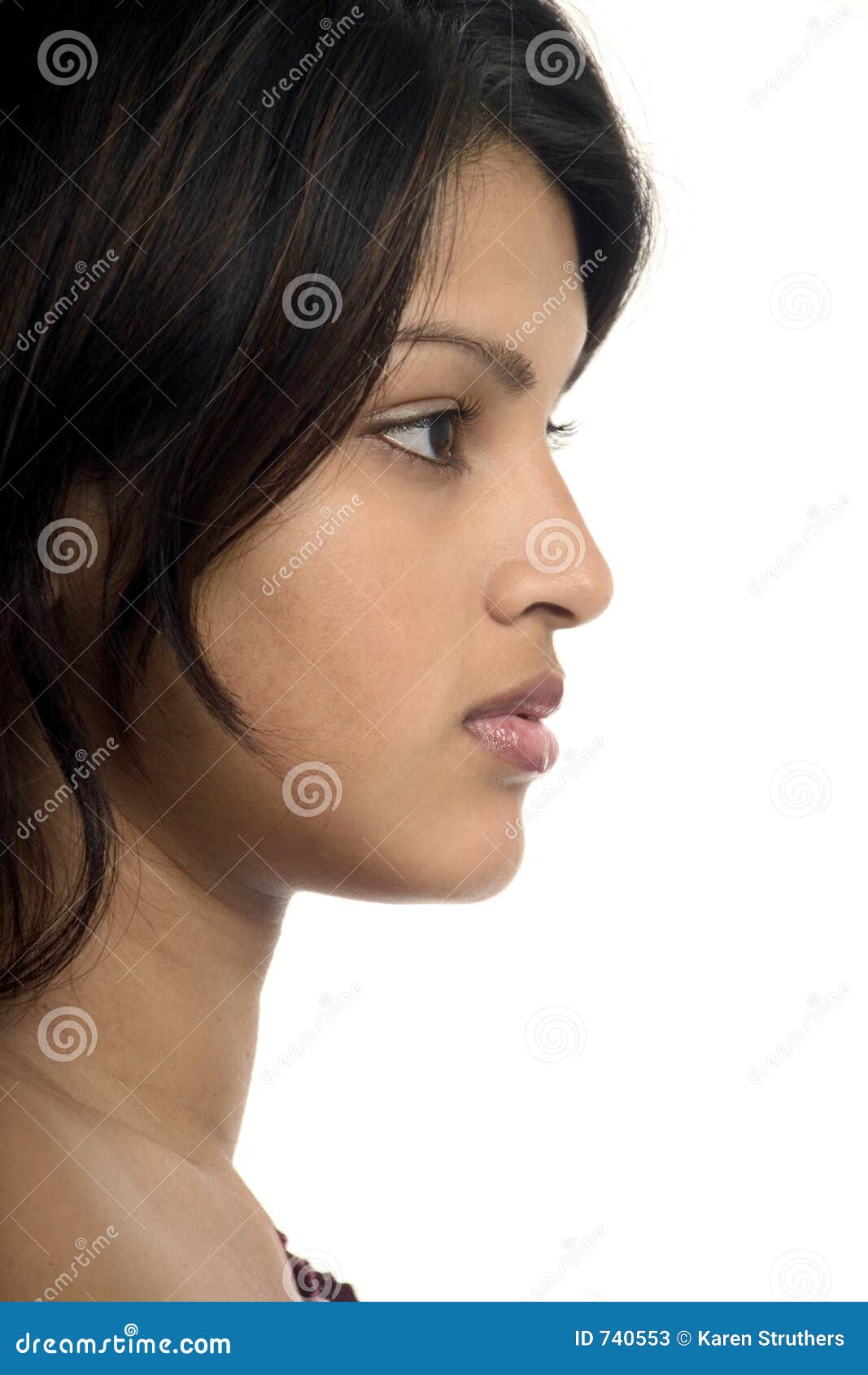 Profile of a pretty girl stock image. Image of bare, ethnic - 740553