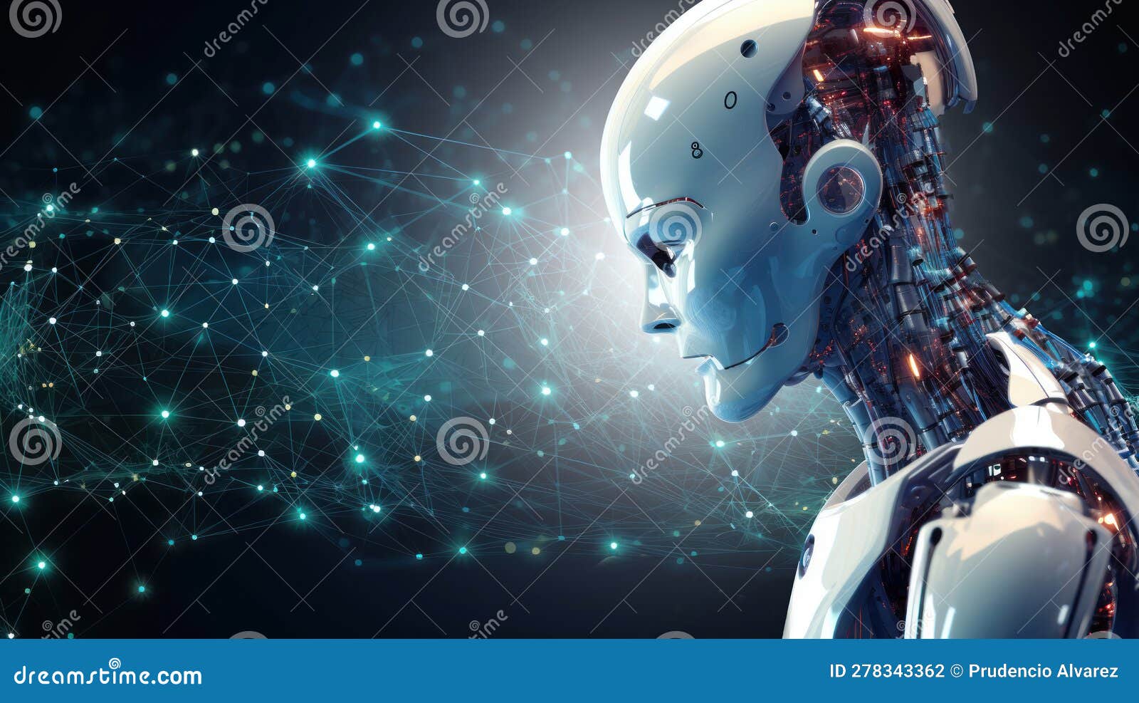 Profile Robot with Abstract Background Stock Photo - Image of abstract ...