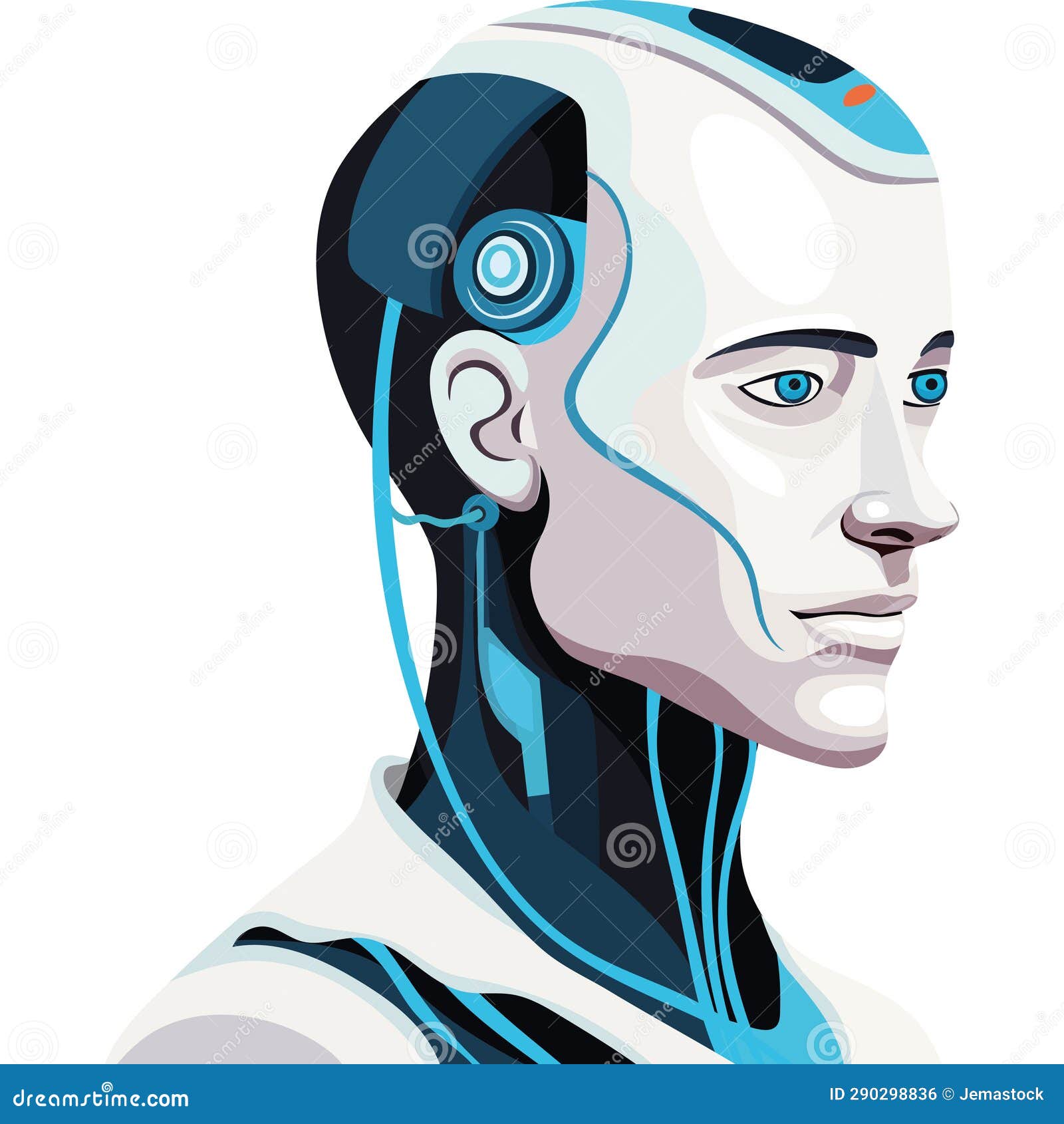 Profile Robot AI Technology Stock Illustration - Illustration of ...