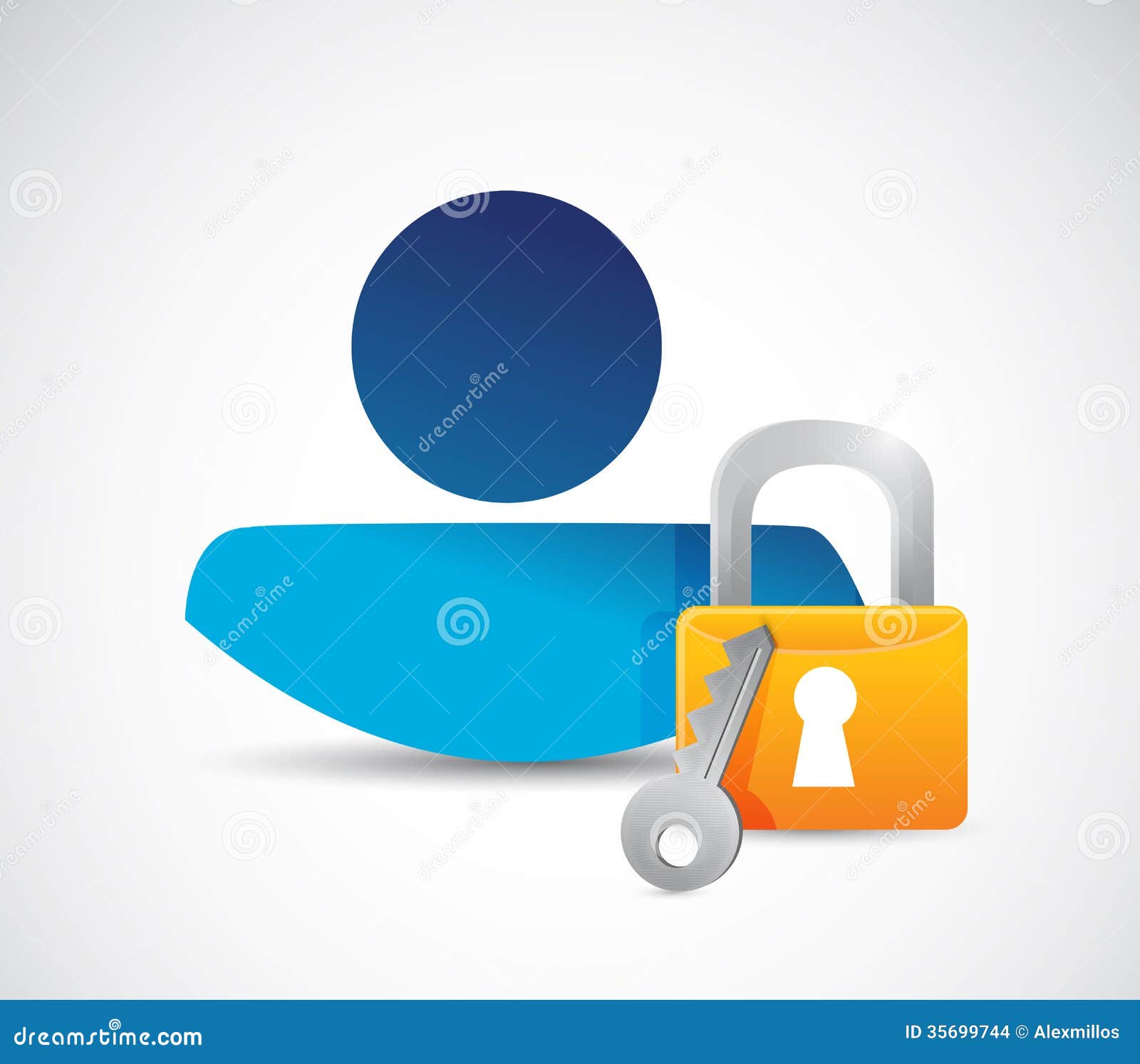Profile Security Avatar Icon Concept Illustration Stock Illustration ...