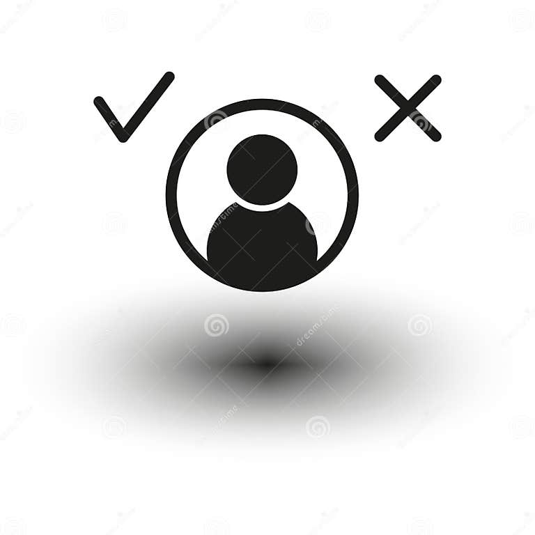 Profile Selection Icon. User Account Choice. Correct and Wrong Options ...