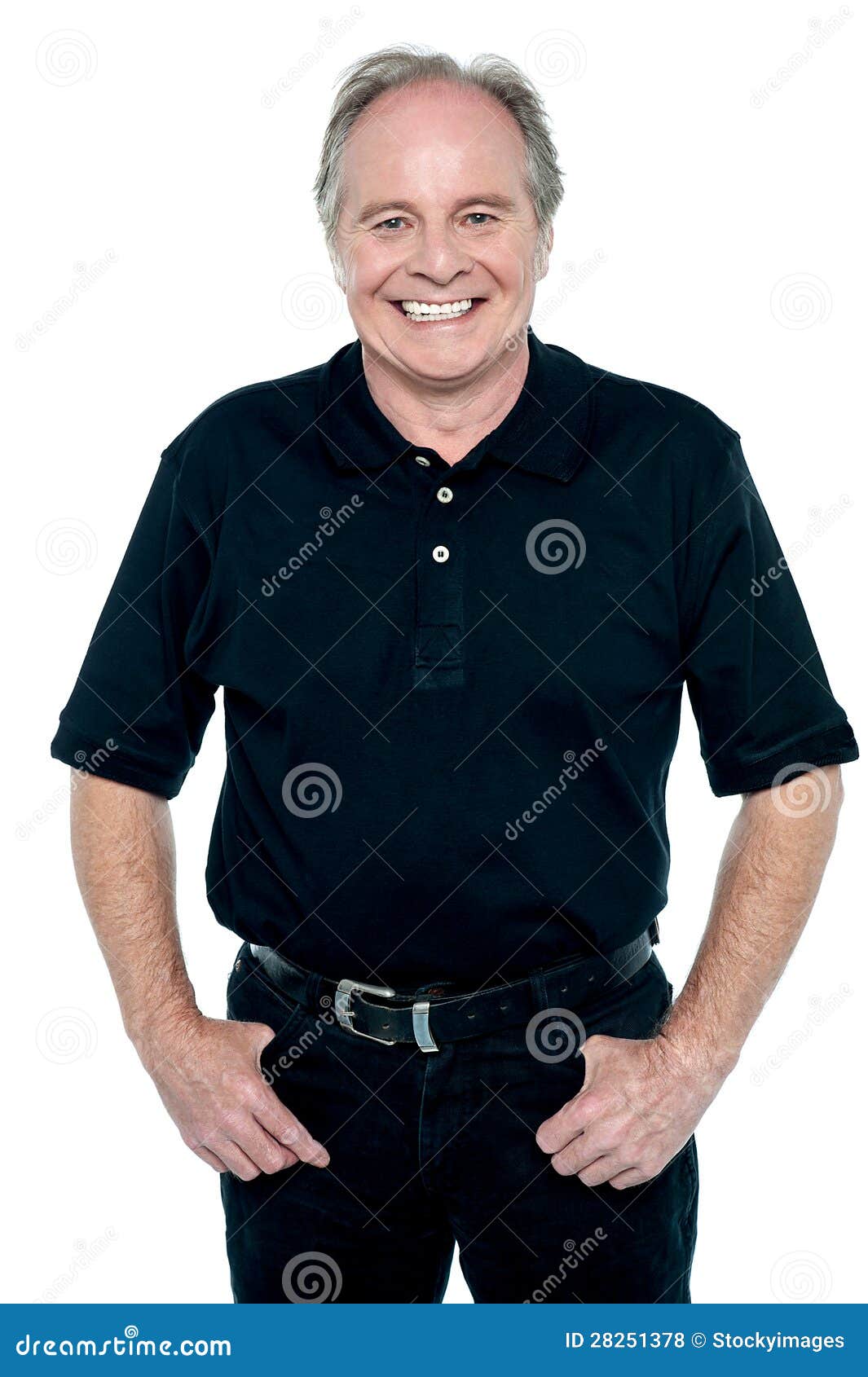 Profile Shot of a Casual Smiling Retiree Stock Photo - Image of ...