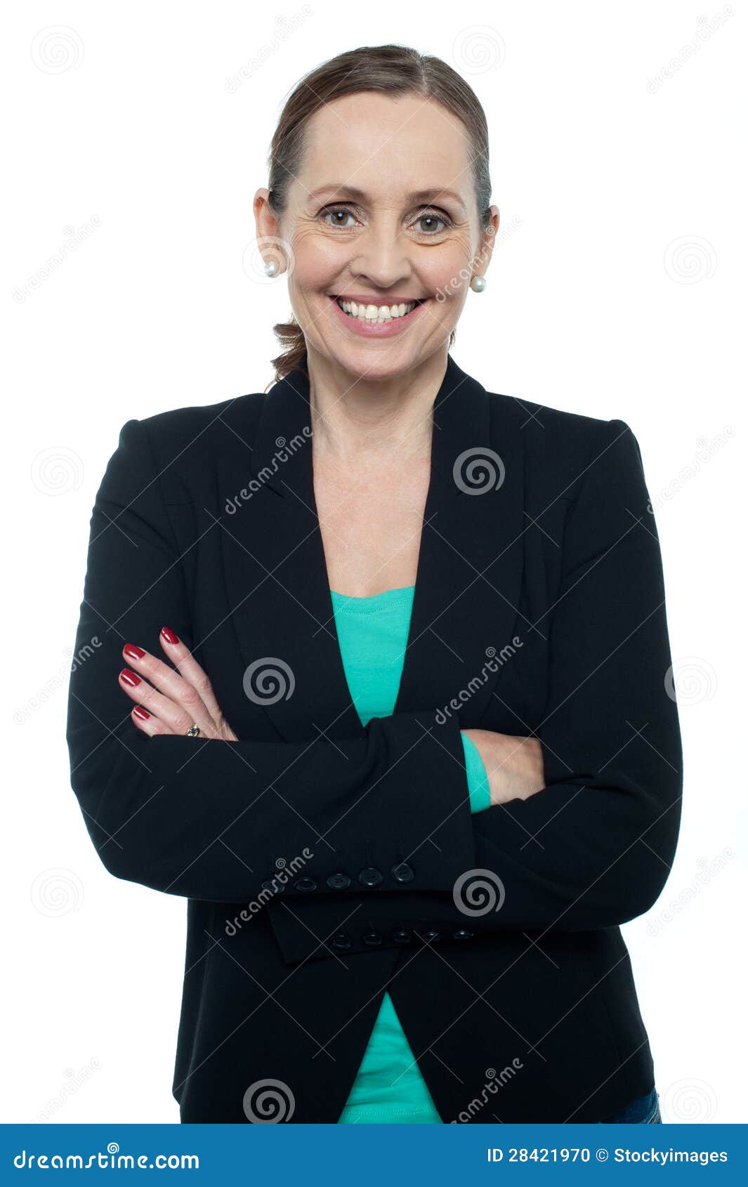 Profile Shot of a Cheerful Confident Woman Stock Photo - Image of ...