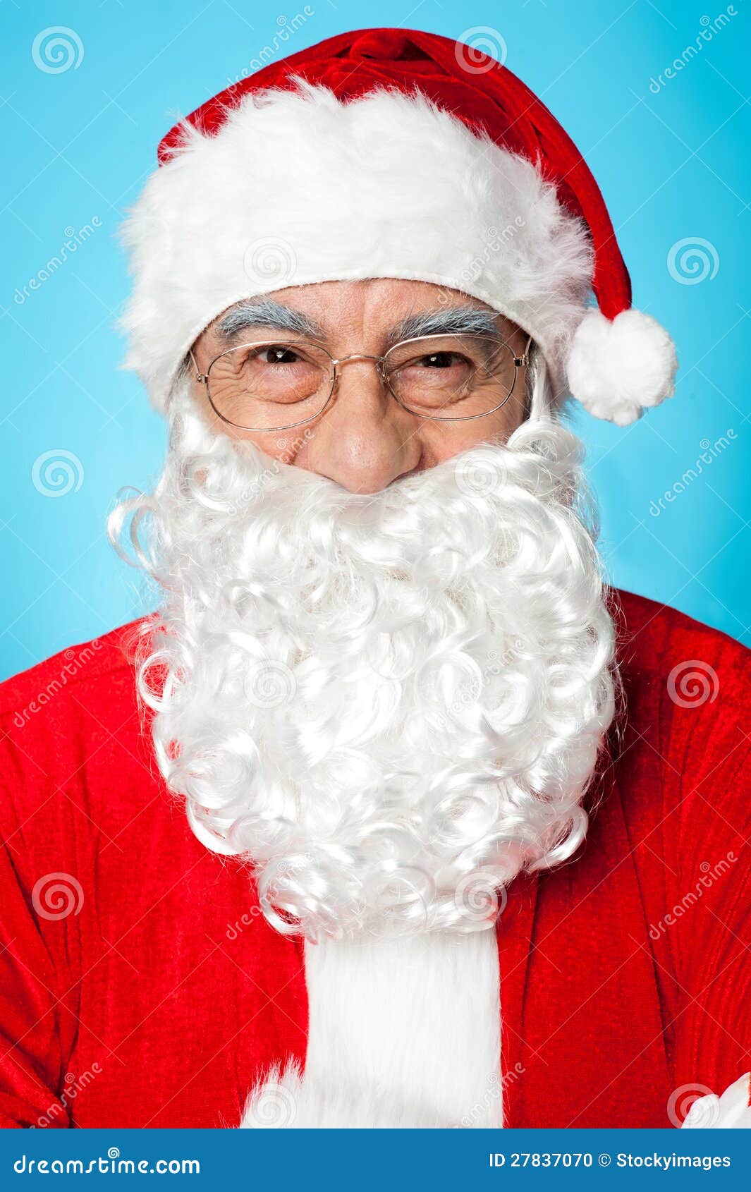 Profile Shot of Smiling Father Santa Stock Photo - Image of aged, kris ...