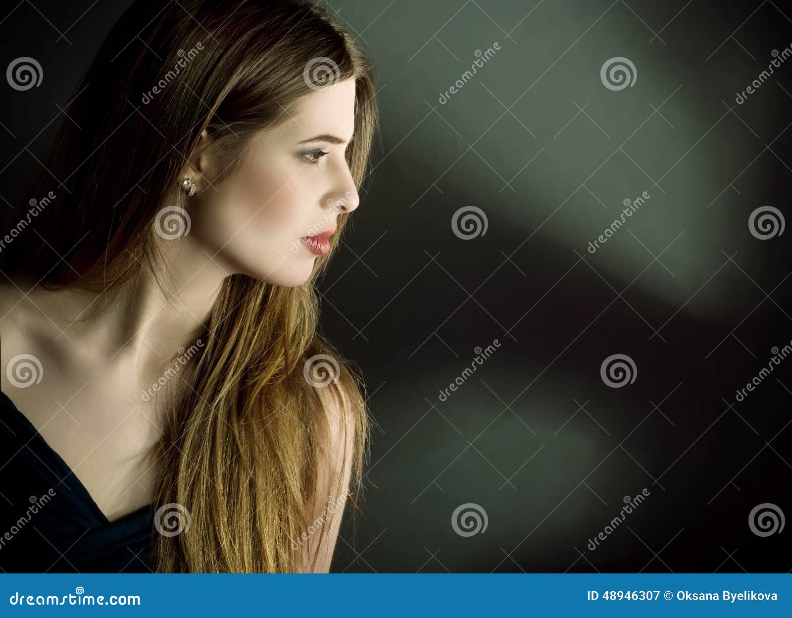 Profile Side Portrait of Young Woman Stock Image - Image of profile ...