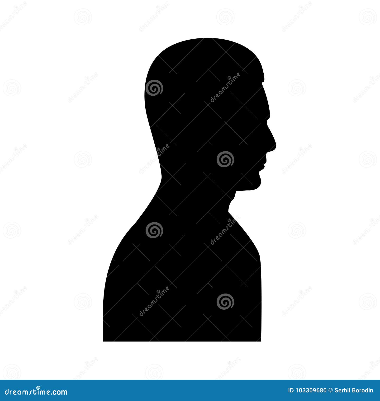 Profile Side View Portrait it is Black Icon . Stock Vector ...