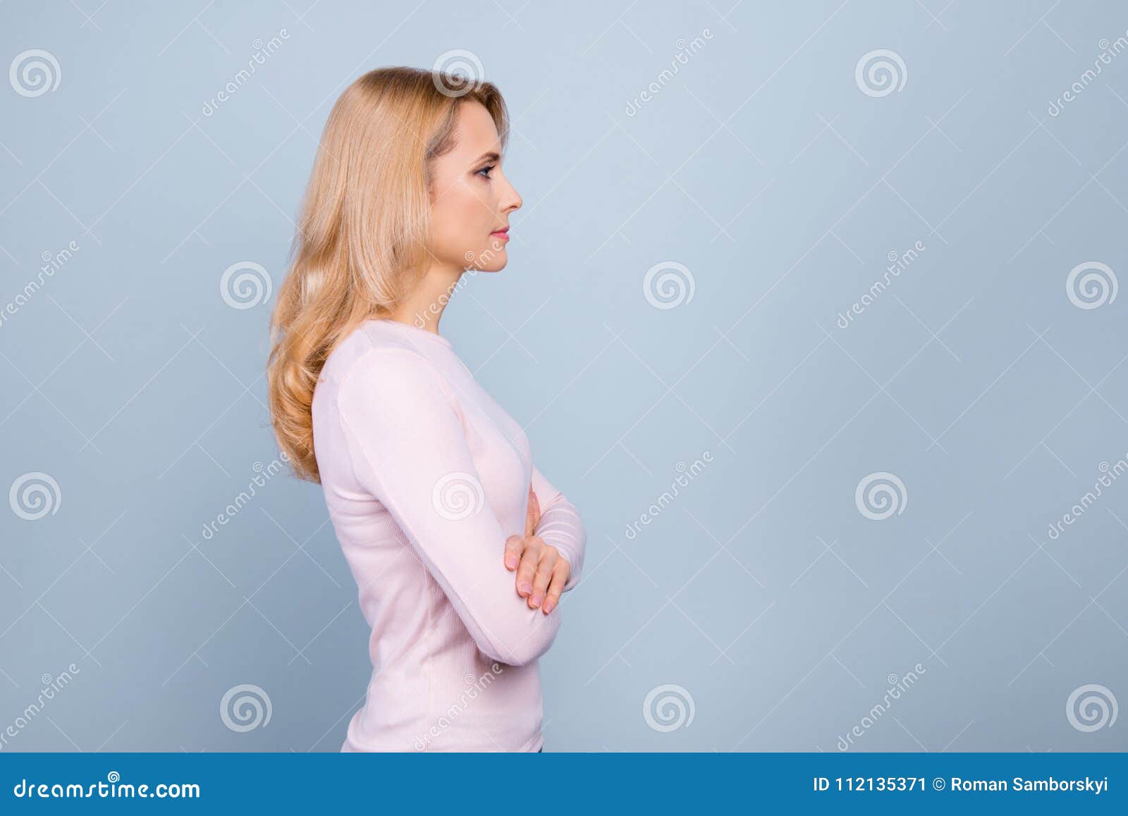 Profile, Side View Portrait with Copy Space, Empty Place for Adv Stock ...