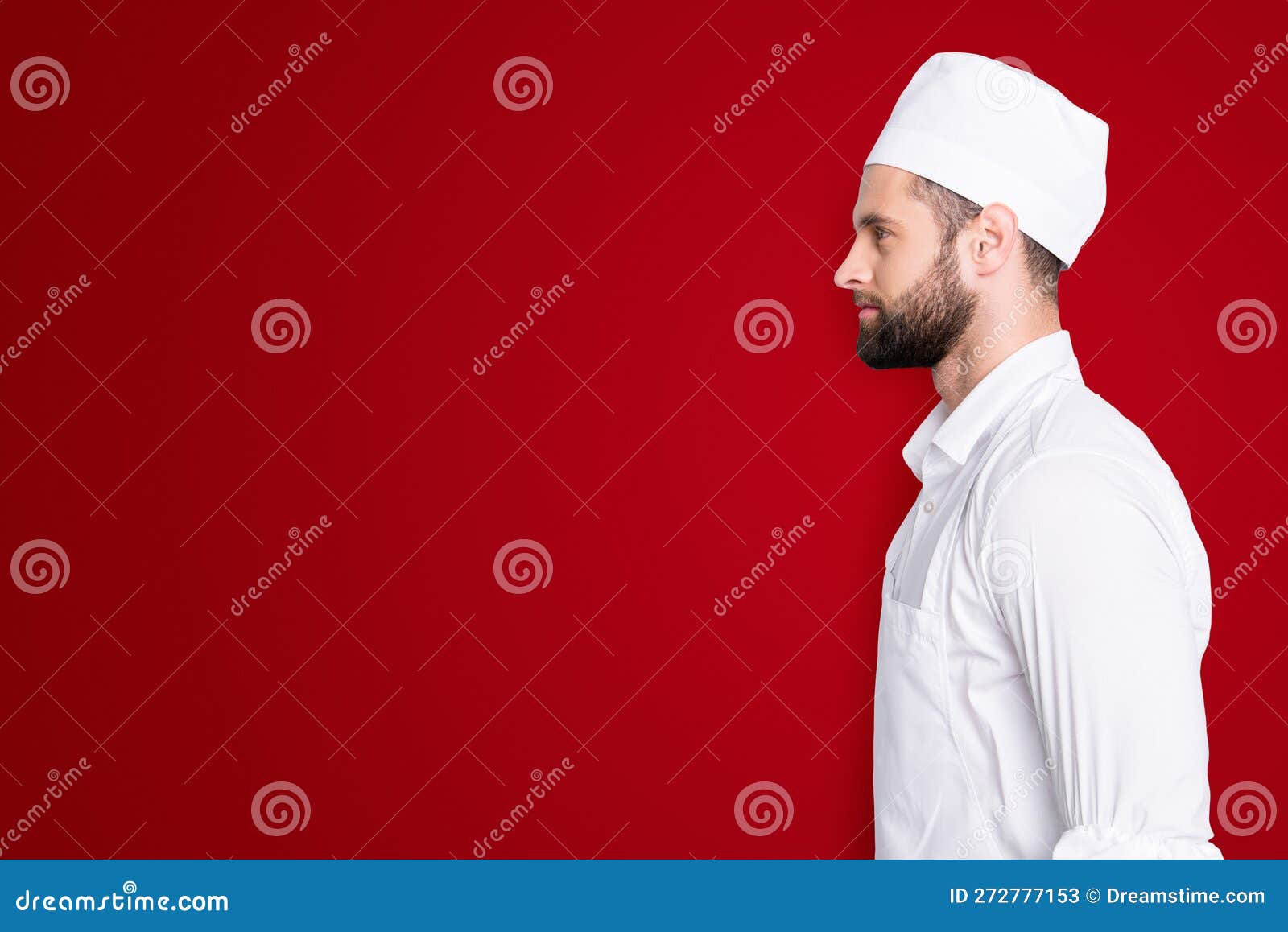 Profile Side View Portrait with Copyspace, Empty Place for ...