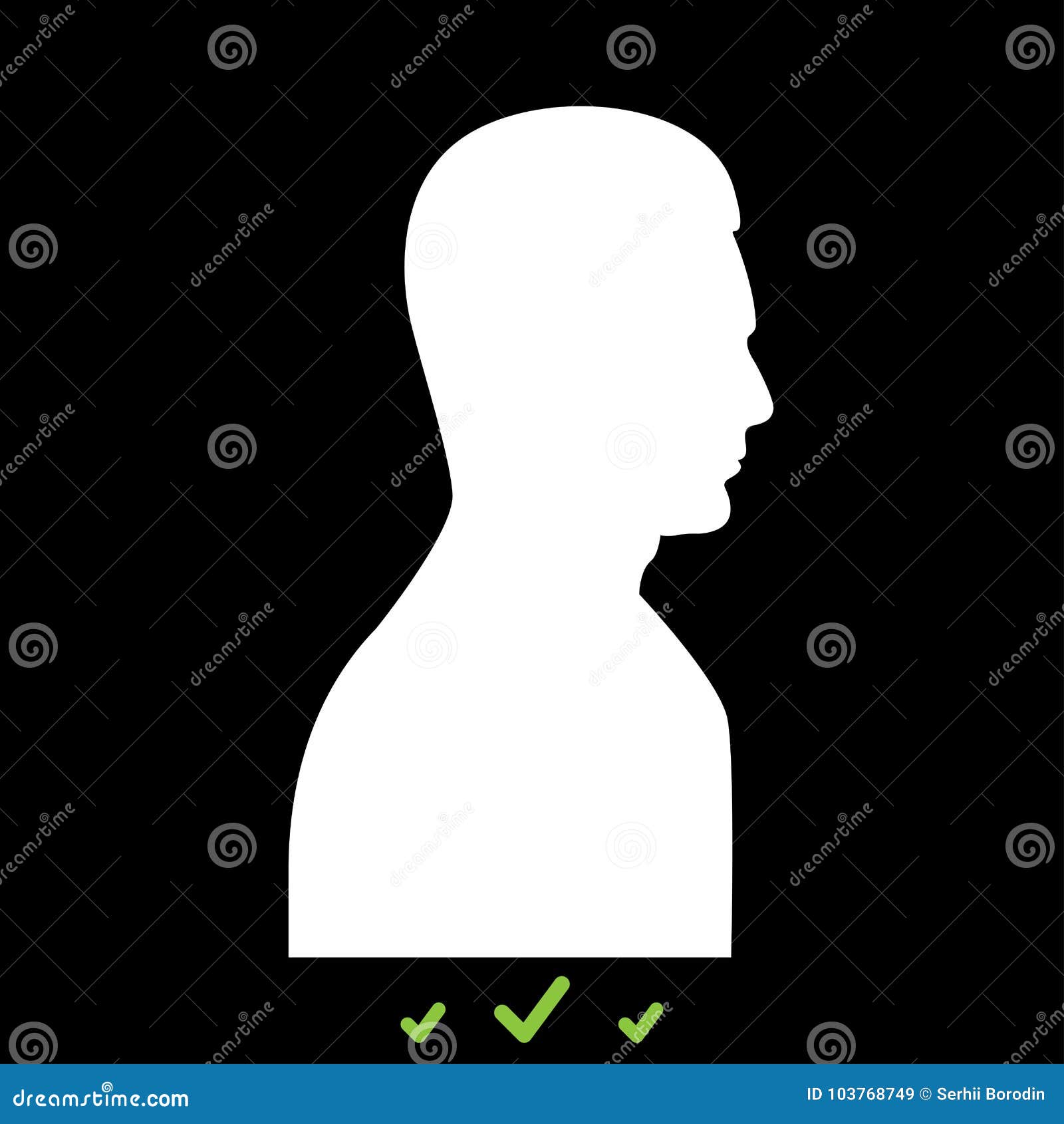 Profile Side View Portrait it is White Icon . Stock Vector ...