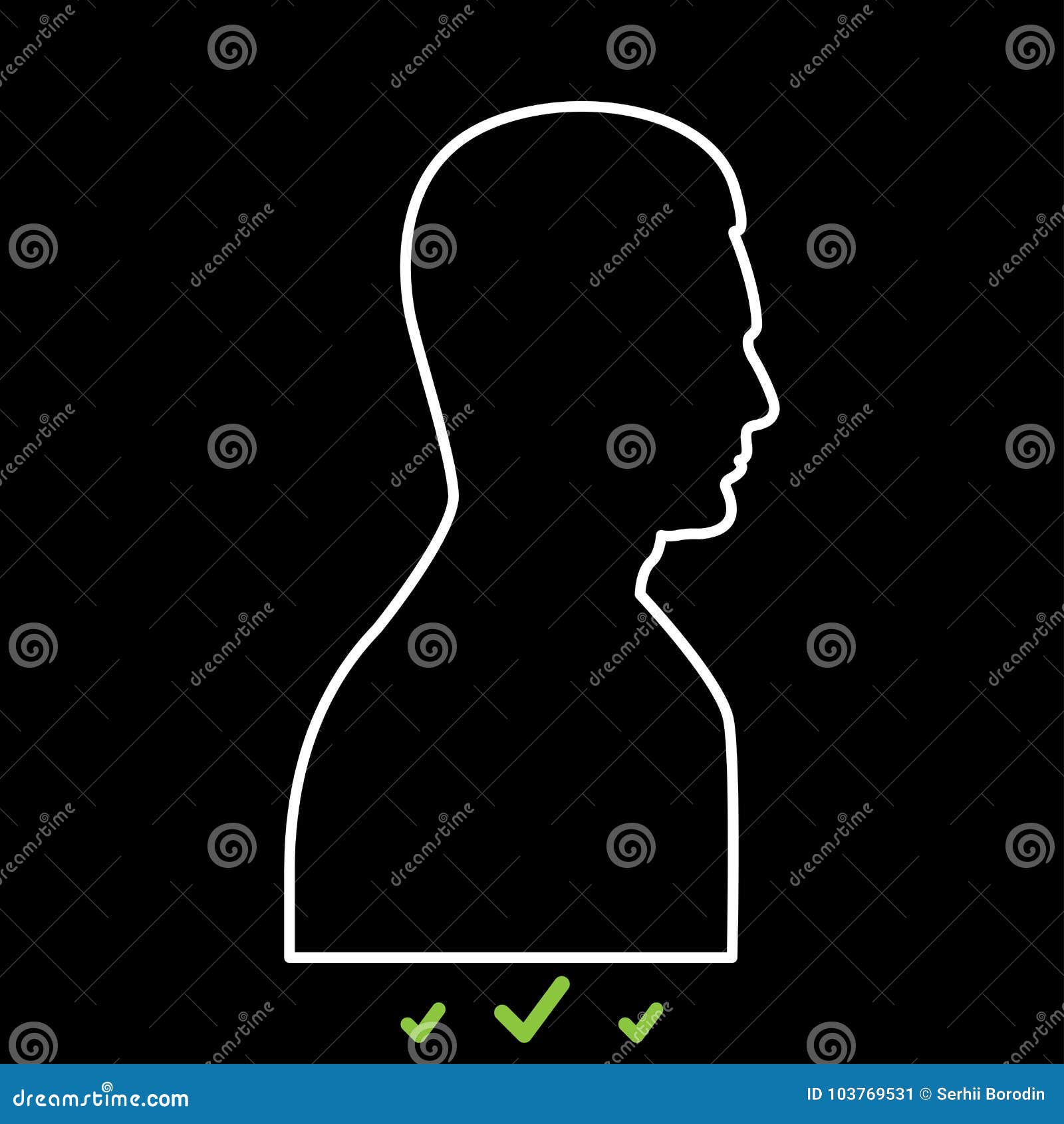 Profile Side View Portrait it is White Icon . Stock Vector ...