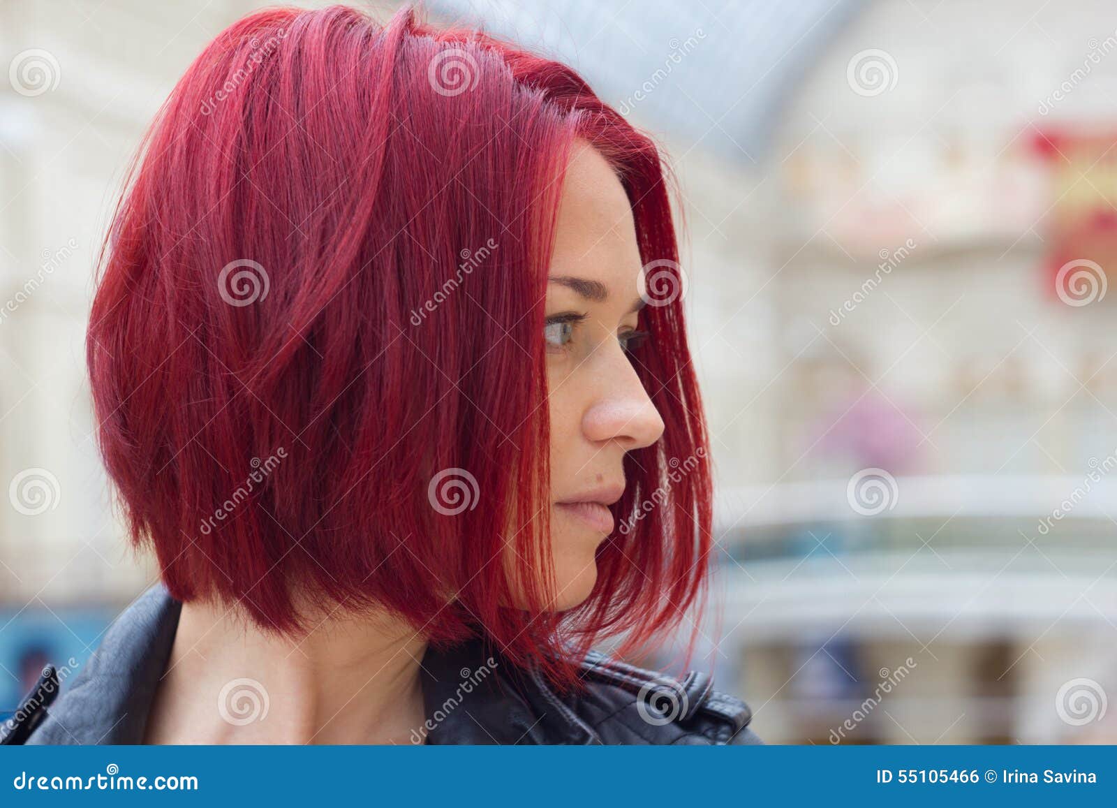 Profile Side View of a Young Redhaired Woman Stock Photo - Image of ...