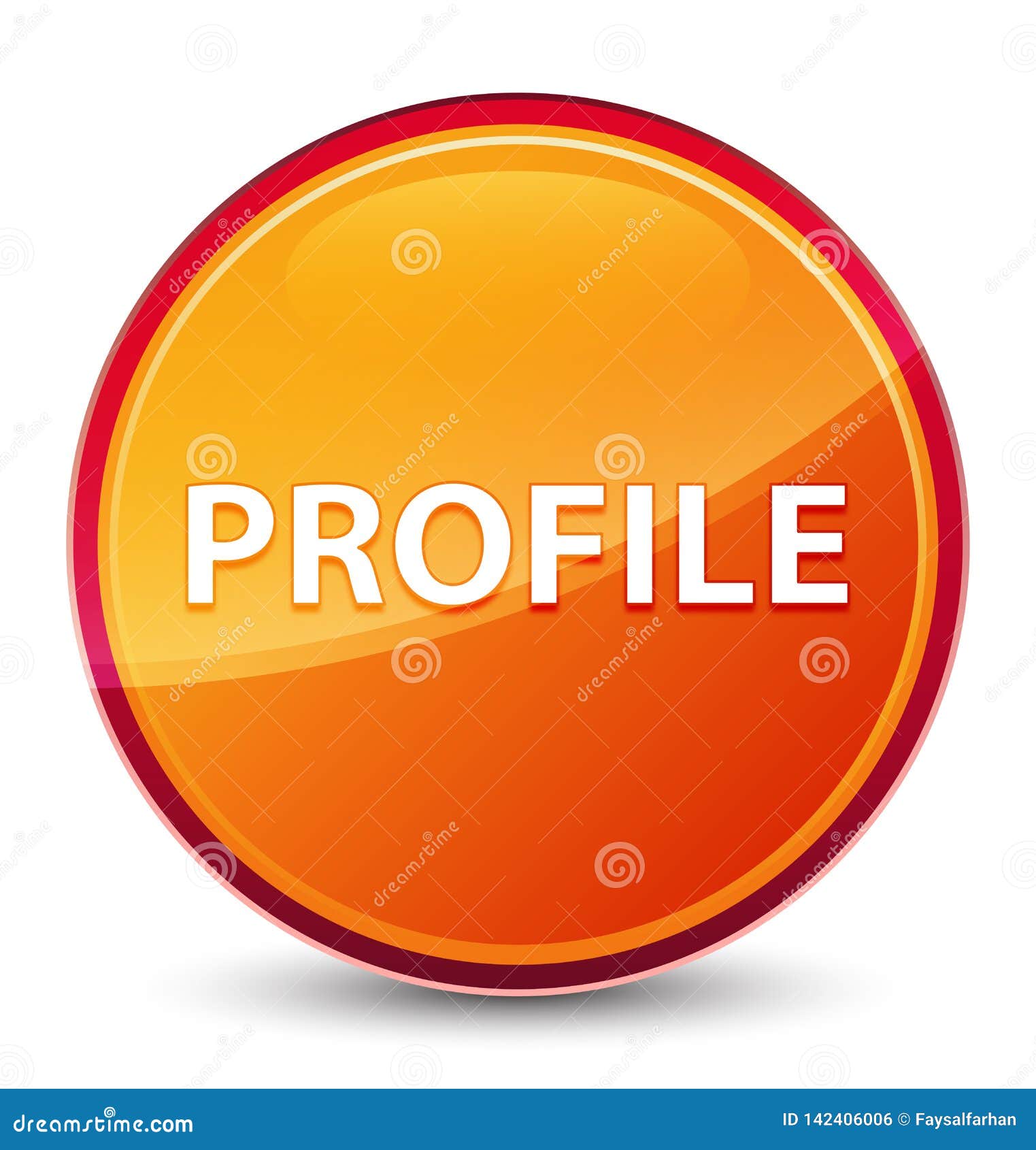 Profile Special Glassy Orange Round Button Stock Vector - Illustration ...