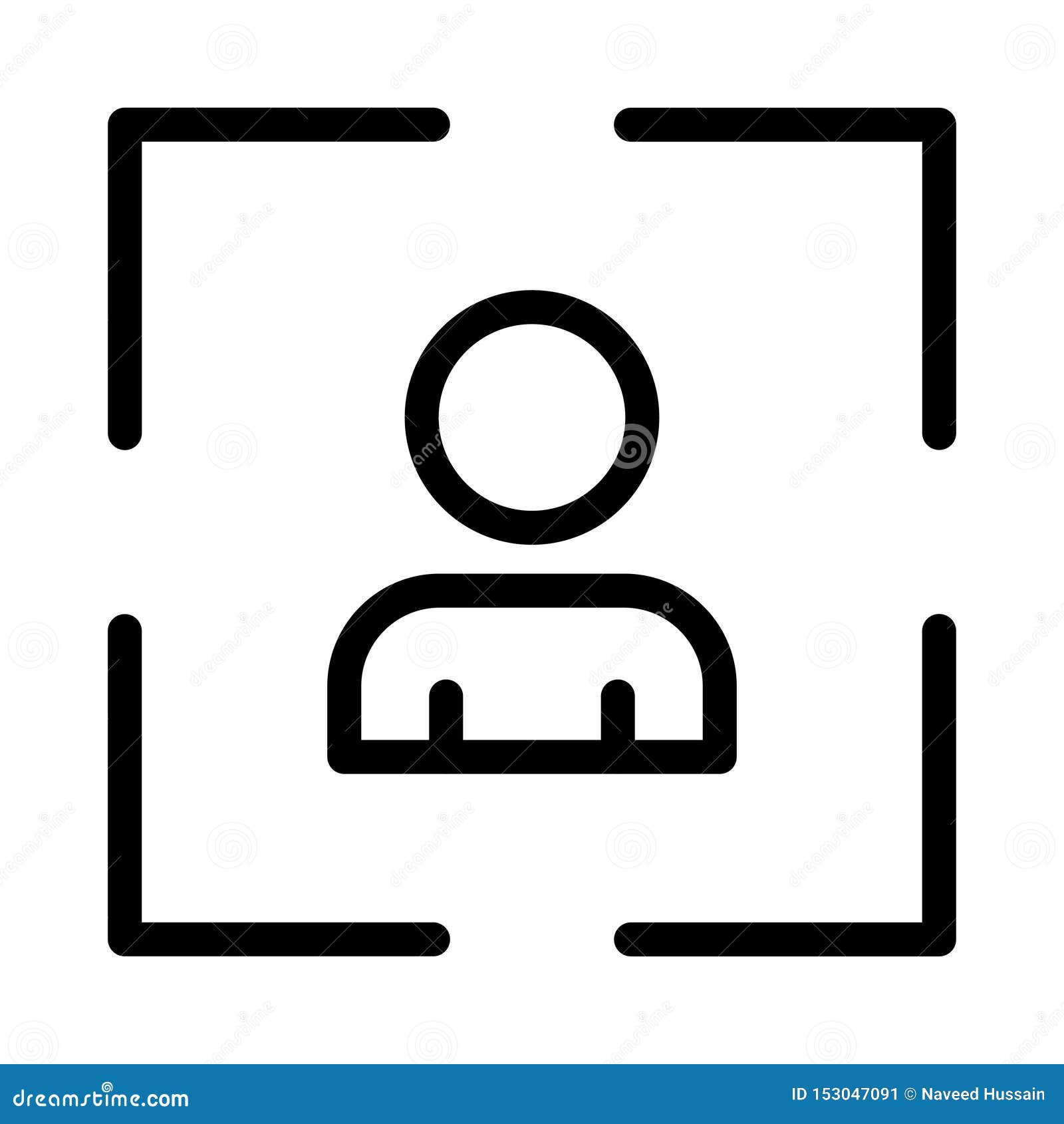 Profile Thin Line Vector Icon Stock Vector - Illustration of head, line ...